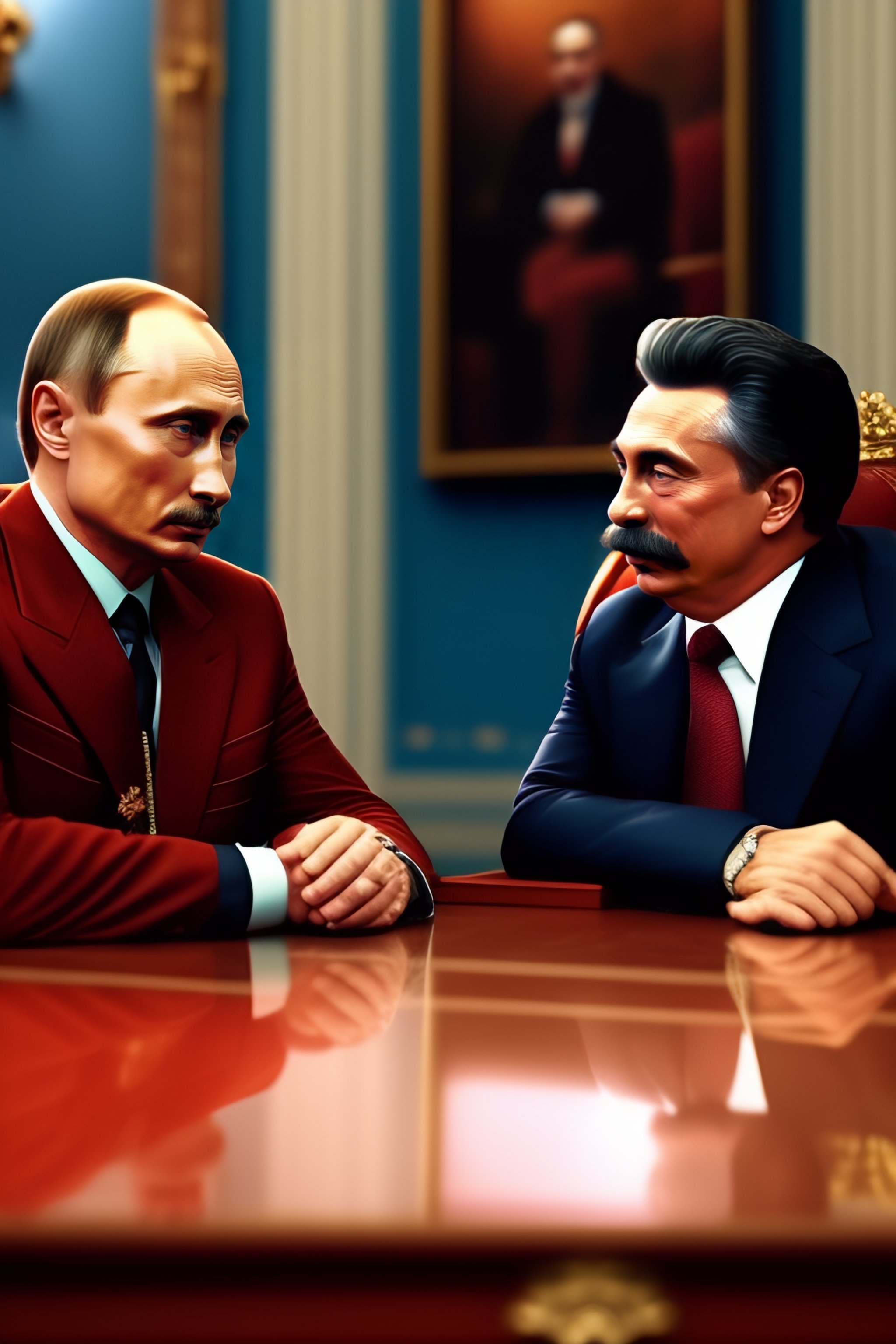 Lexica - Vladimir Putin and Joseph Stalin are sitting at the table ...