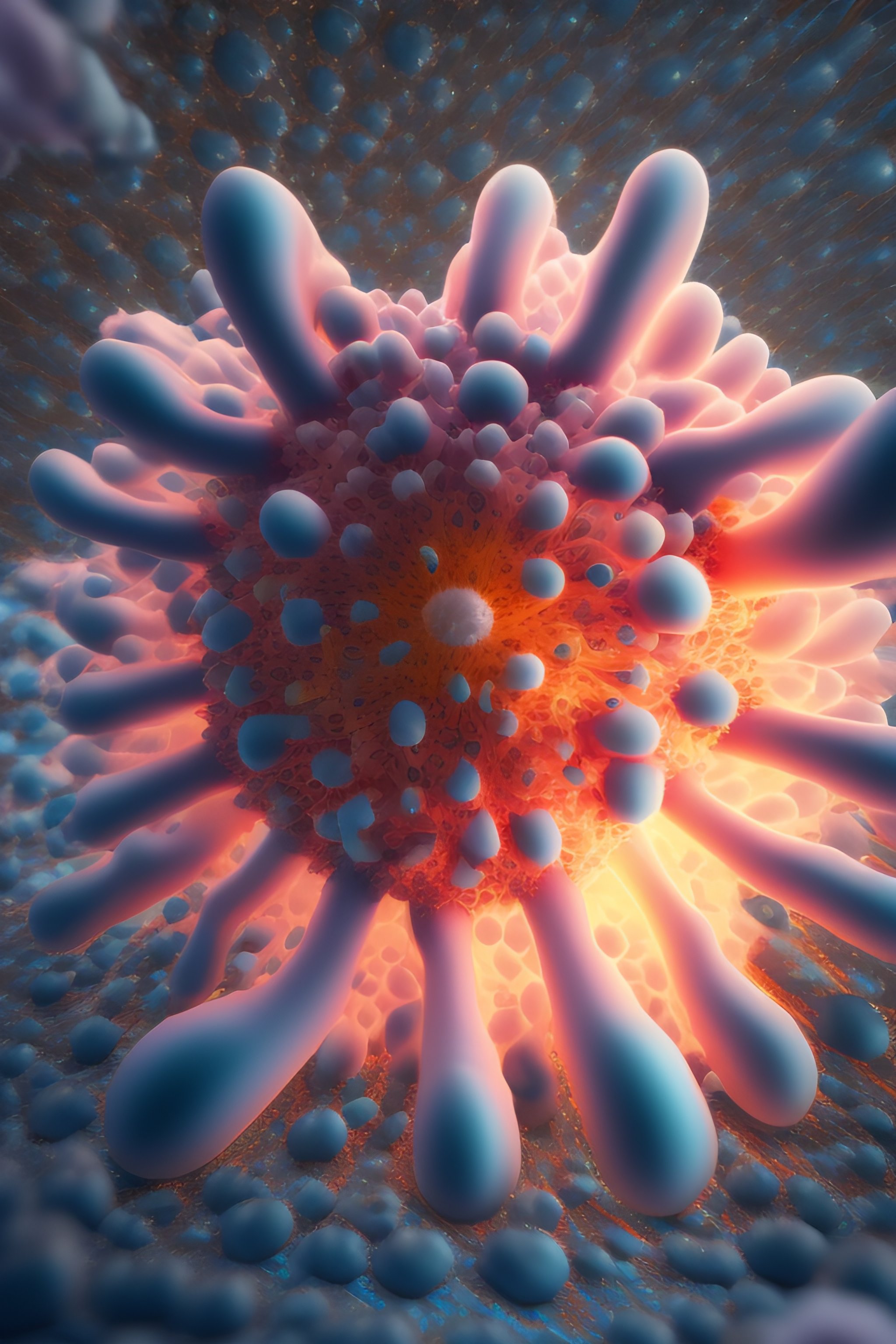 Lexica - Anatomy of the virus intestinal tract, made of fluffy yarn ...