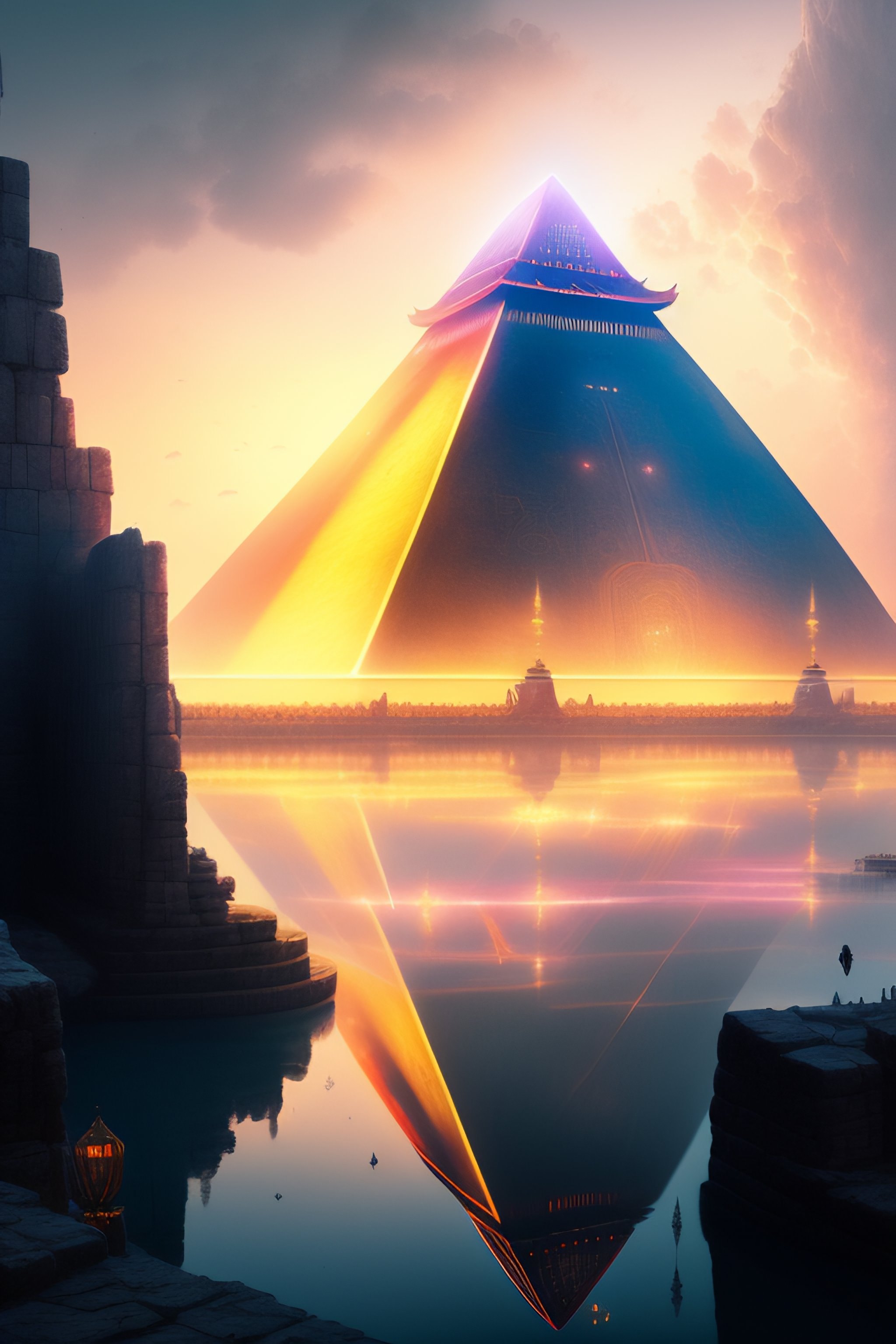 Lexica - A very distant view of one single white glowing magical great ...