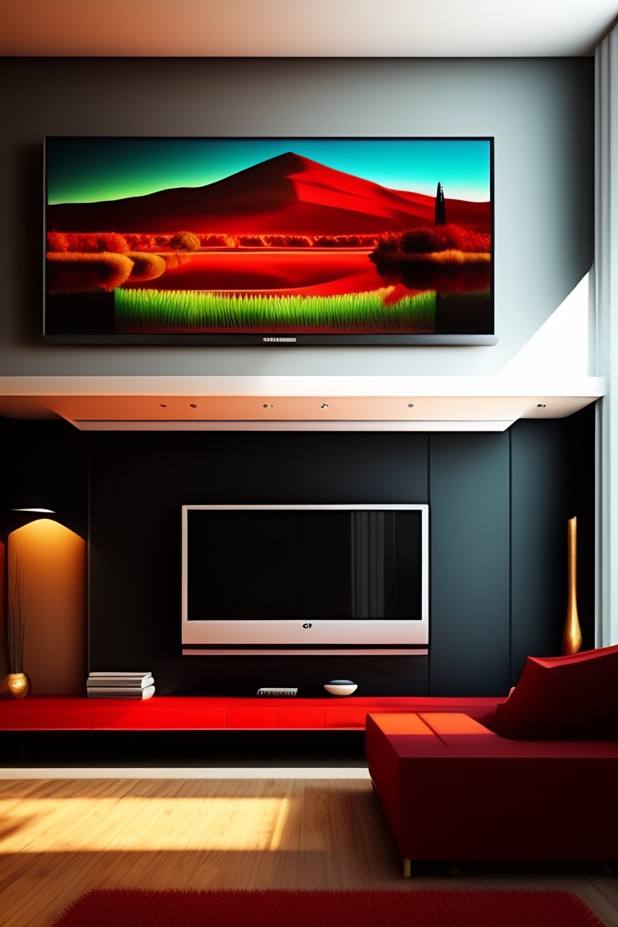 Lexica - Show me a beautiful picture of a modern lounge with Pink Floyd ...