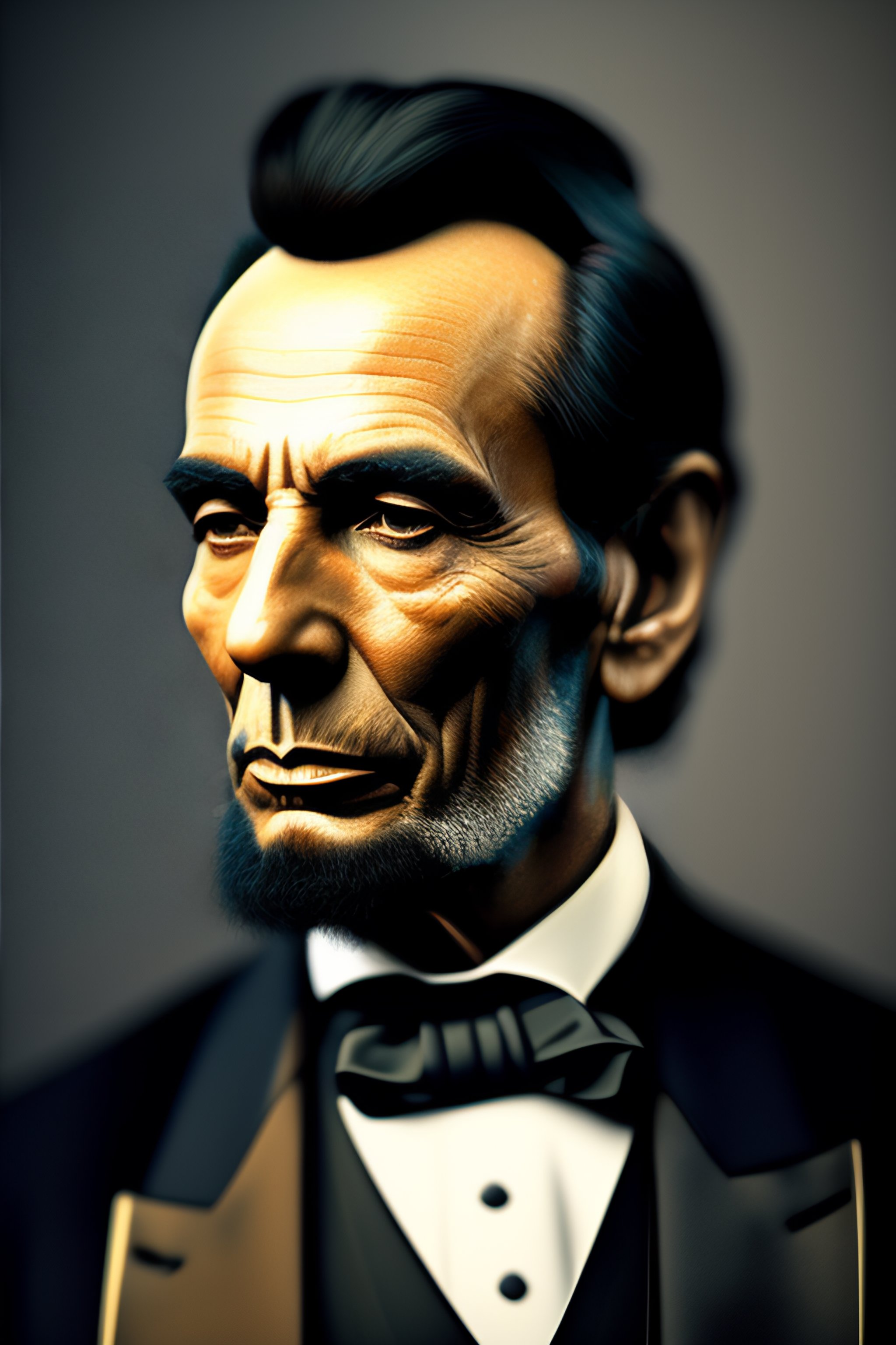 Lexica - Hyperrealistic mixed media image of abraham lincoln face is ...