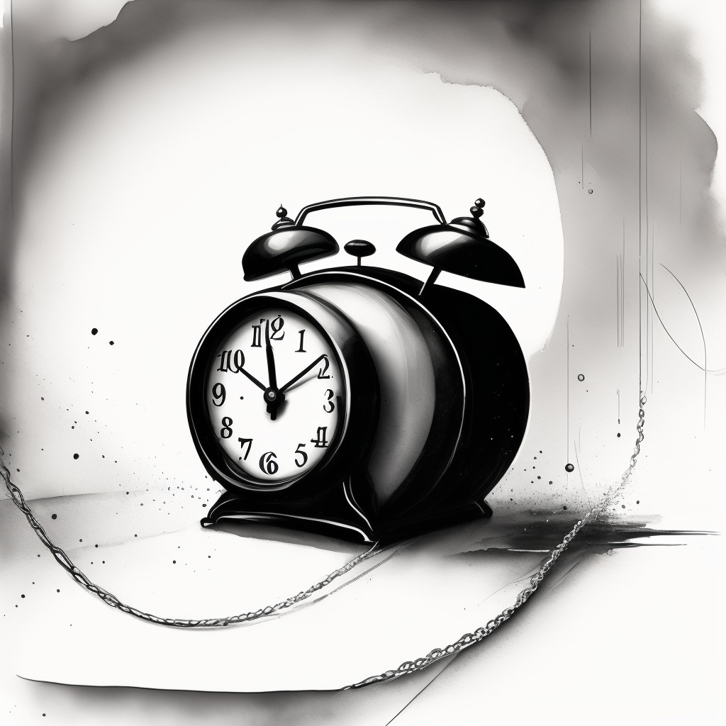 Old Alarm Clock Drawing