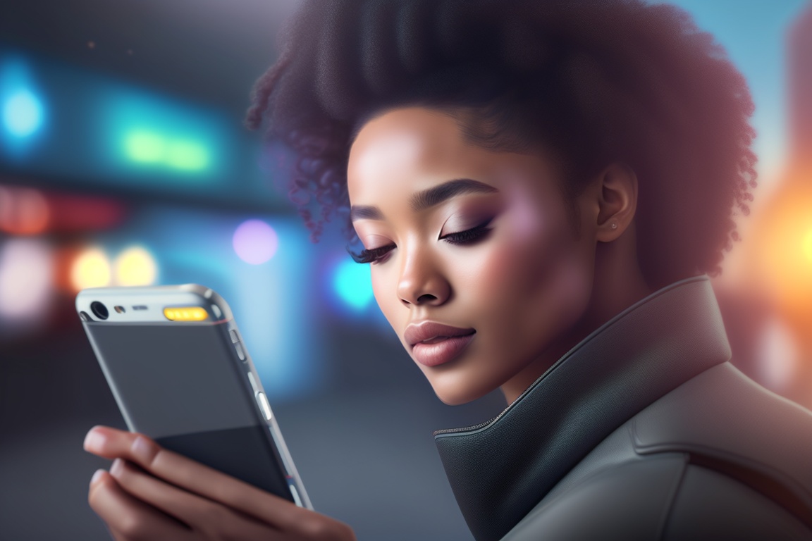 Lexica - A person's face looking at smartphone screen, scrolling ...