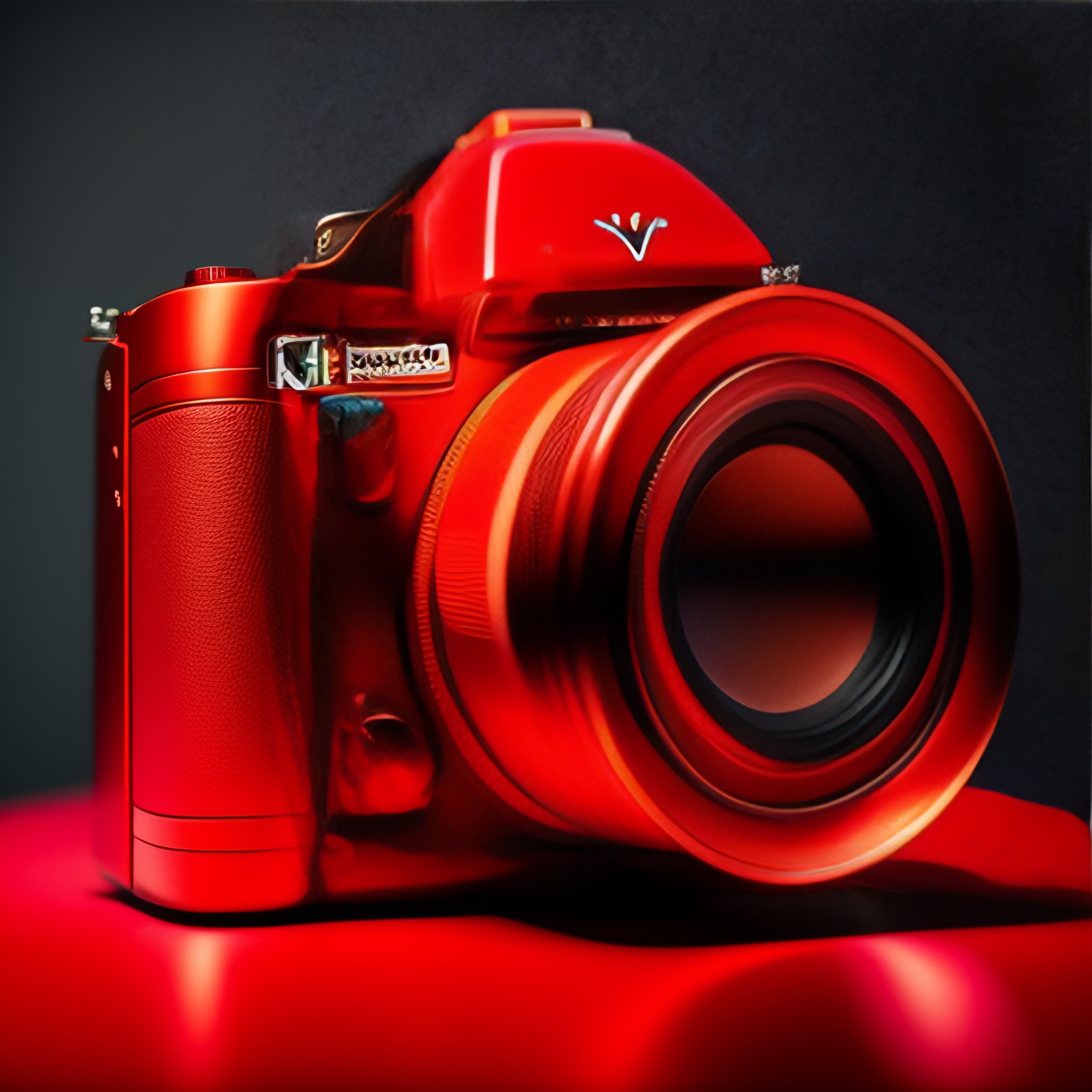 Lexica - Red background,side view product photography of a camera ...