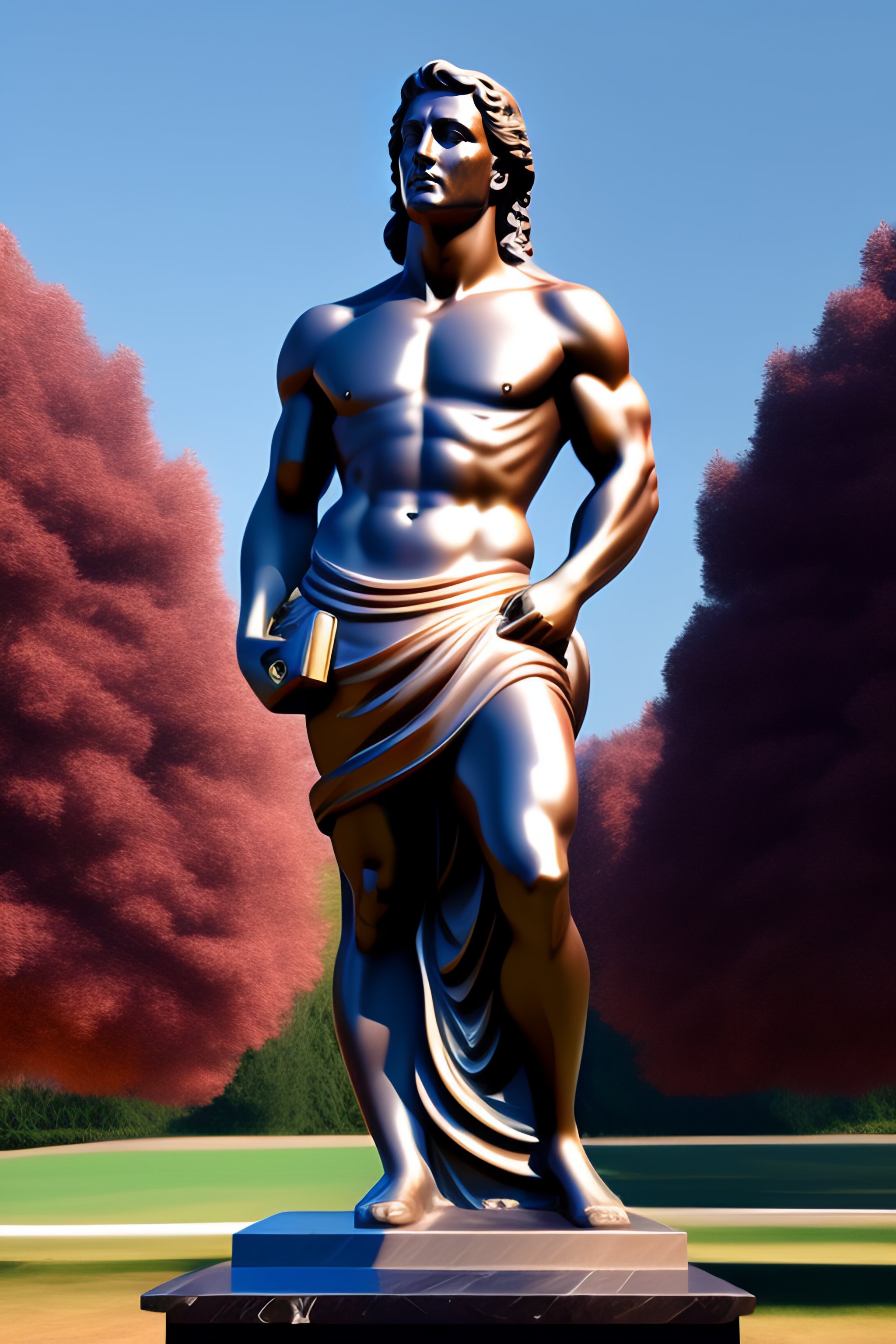 Lexica - Marble statue of elon HD colorful
