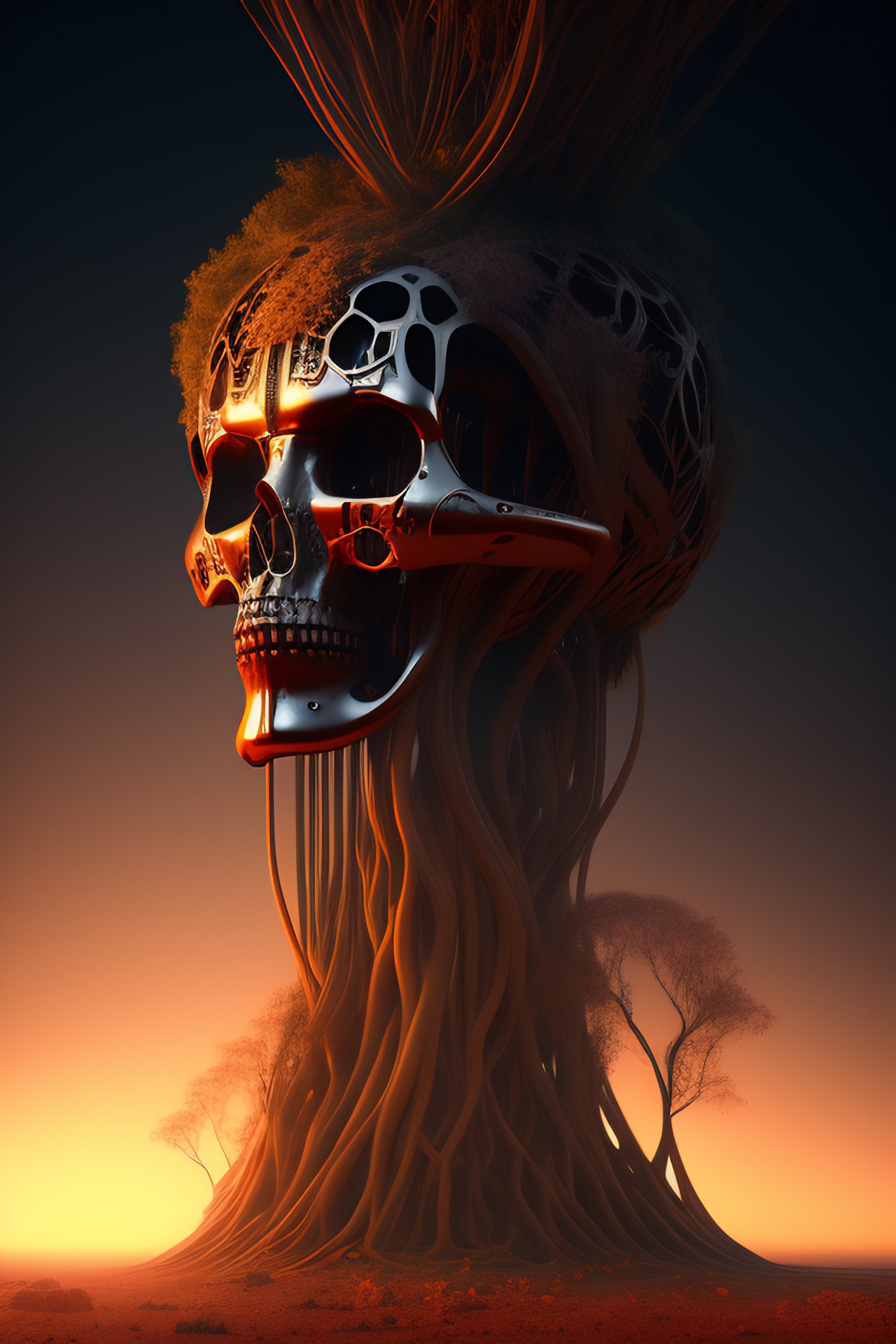Lexica - Still life of ribbed abandoned humanoid face portrait on ...