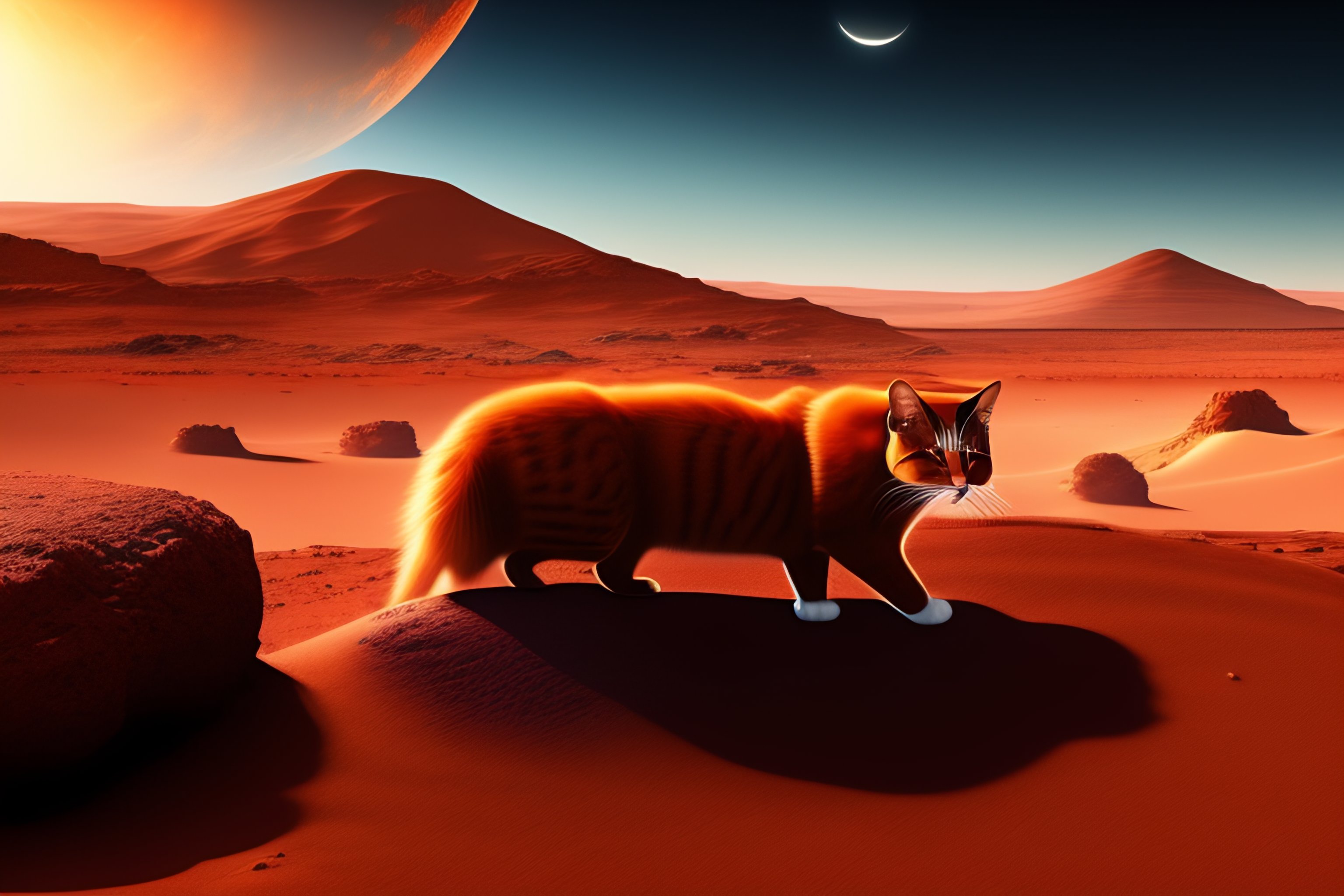 Lexica - "a picture of the first cats colonizing planet Mars"
