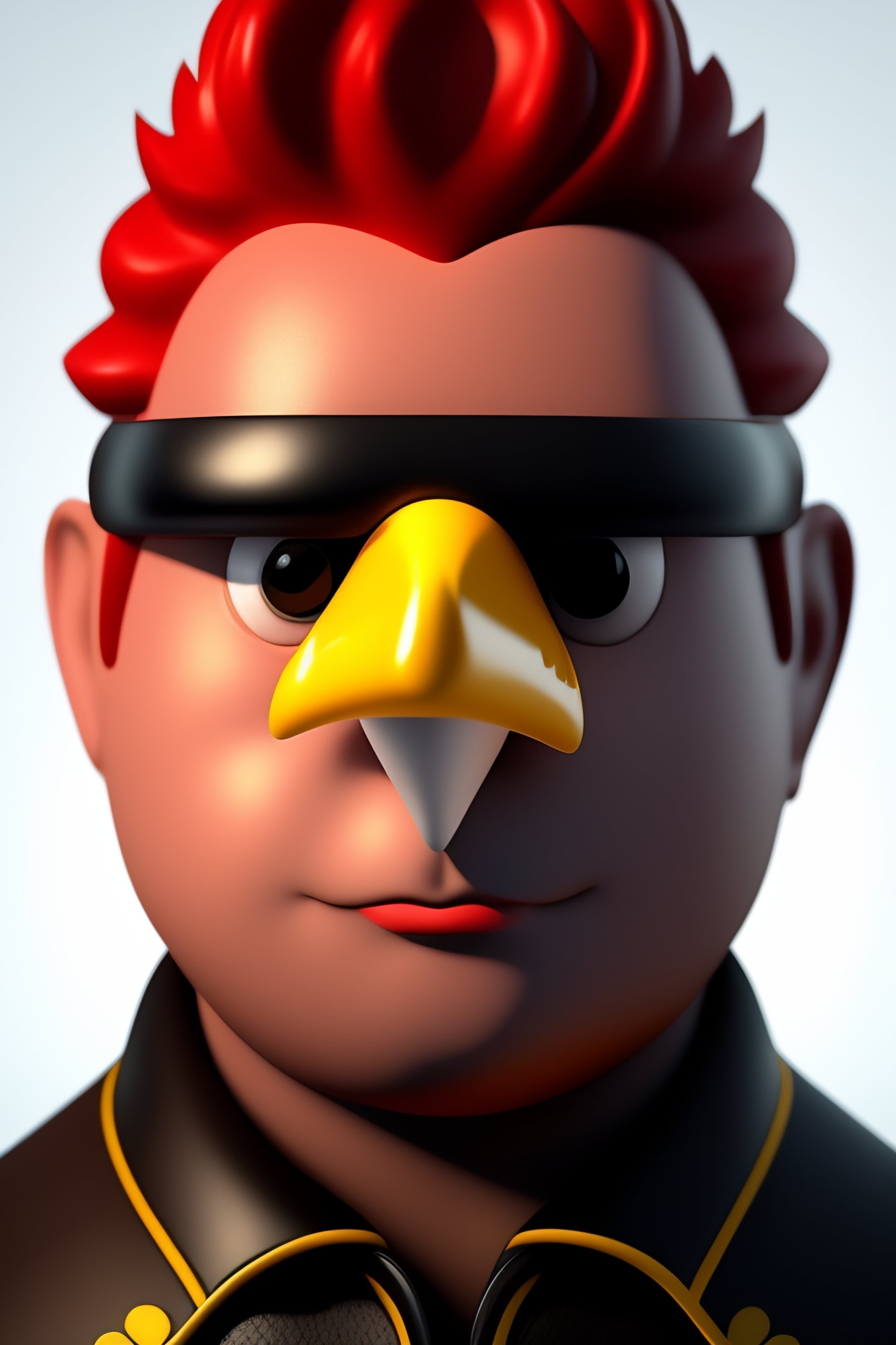Lexica - Stupid Chicken mask. 3D cartoon.