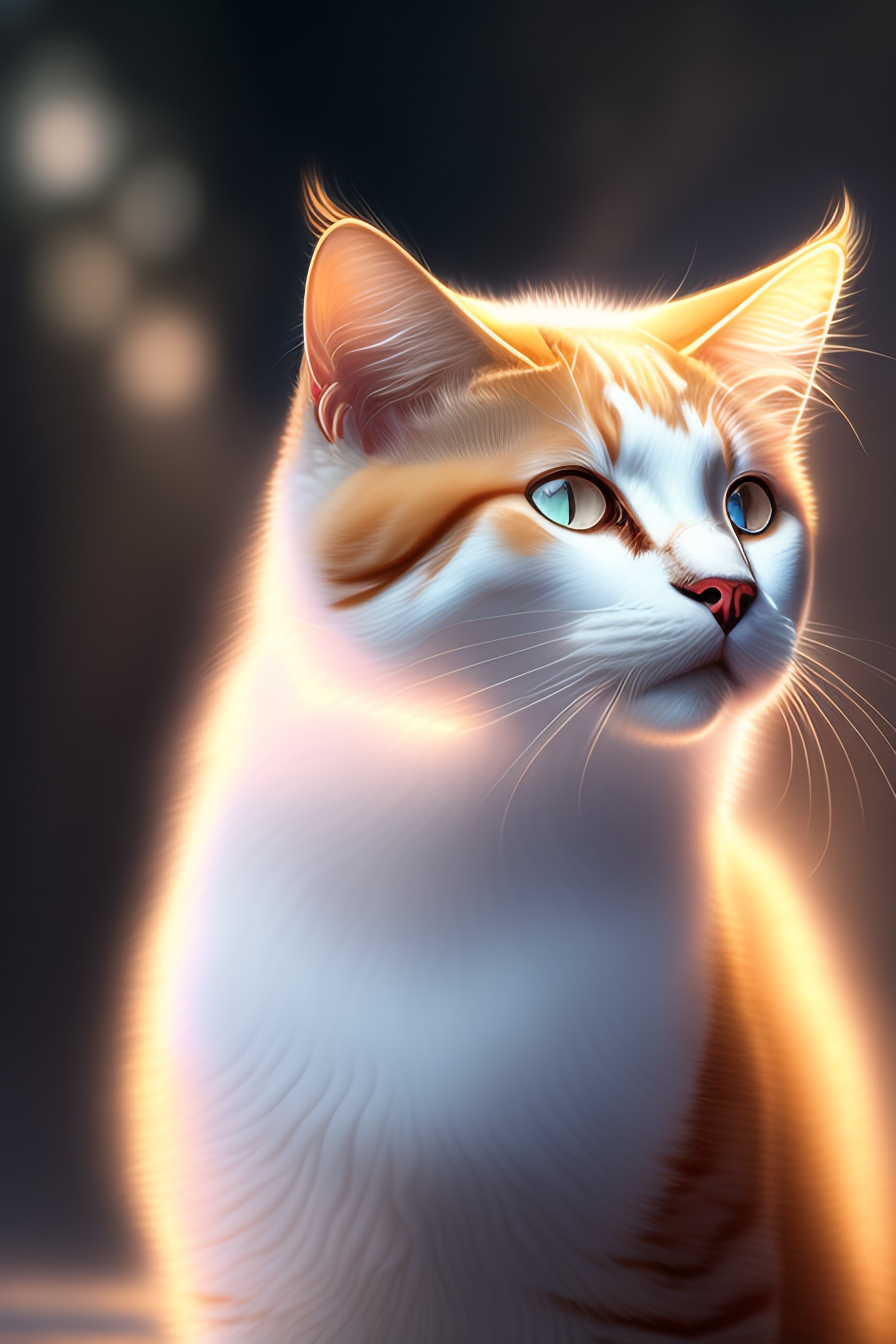Lexica - Soft, fluffy, healing, cat angel, beautiful, glowing, radiant ...