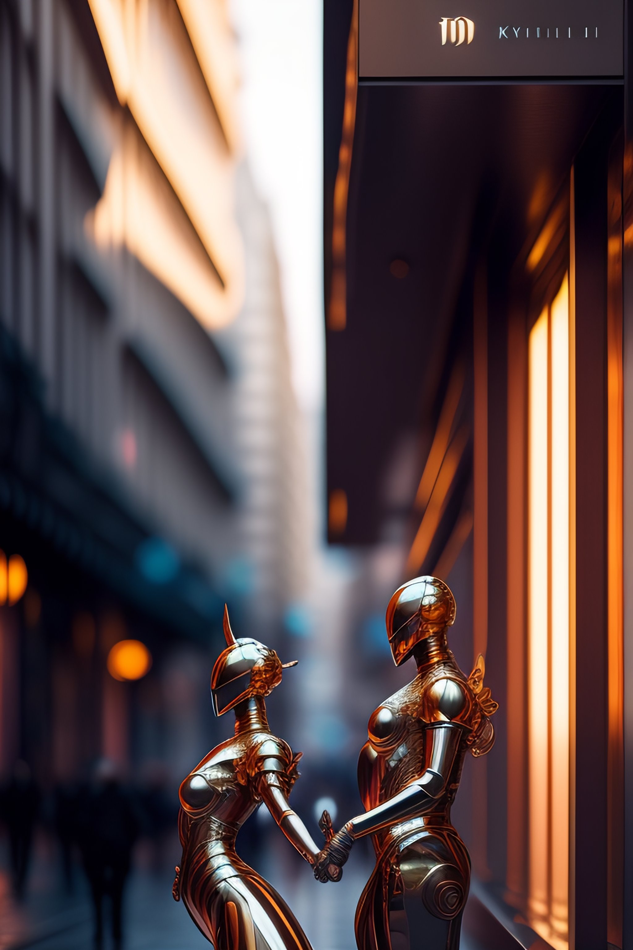 Lexica - Two cyborg ballet dancers dancing in a futuristic street in ...