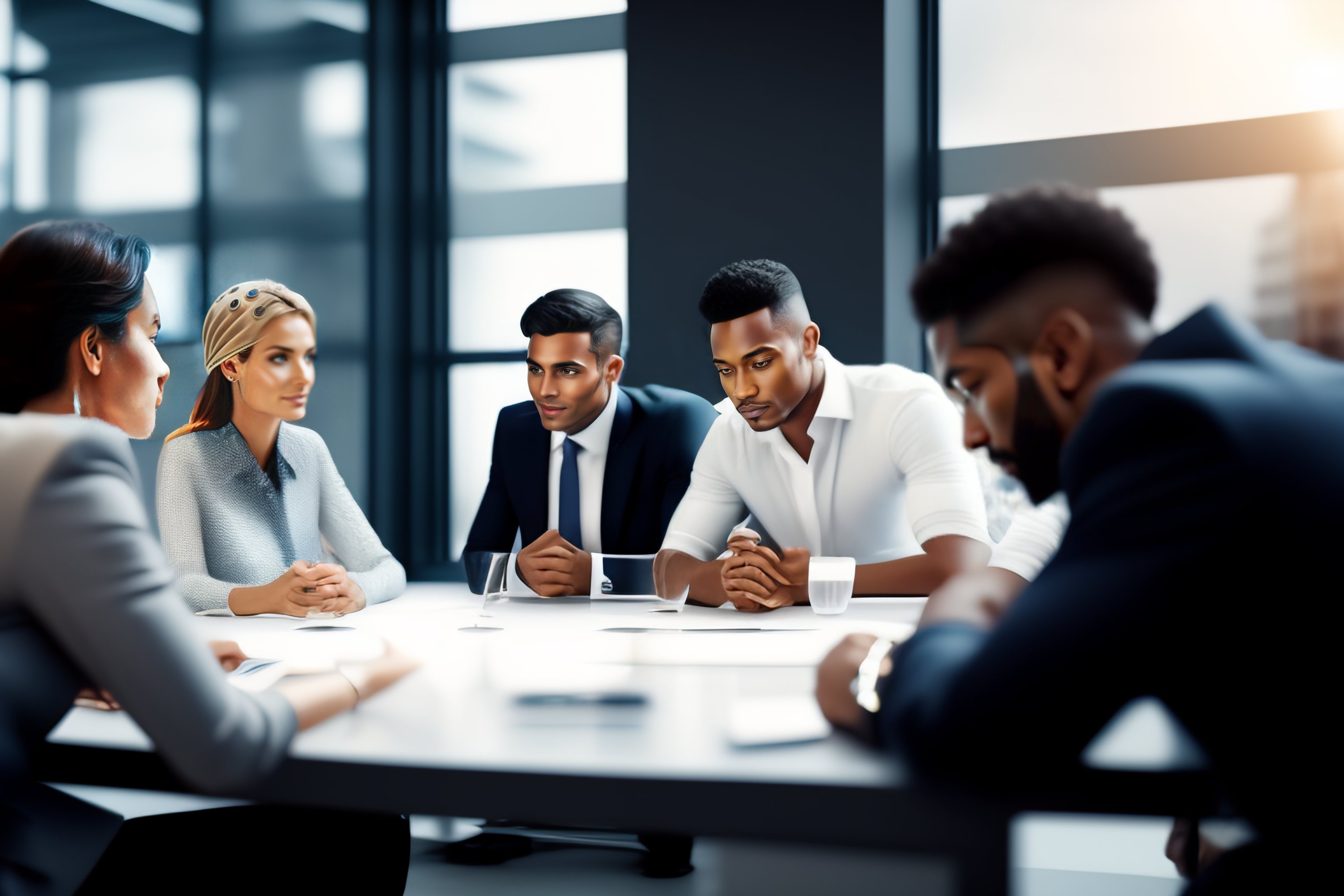 Lexica - A group of realistic humans on a business lab innovating ...