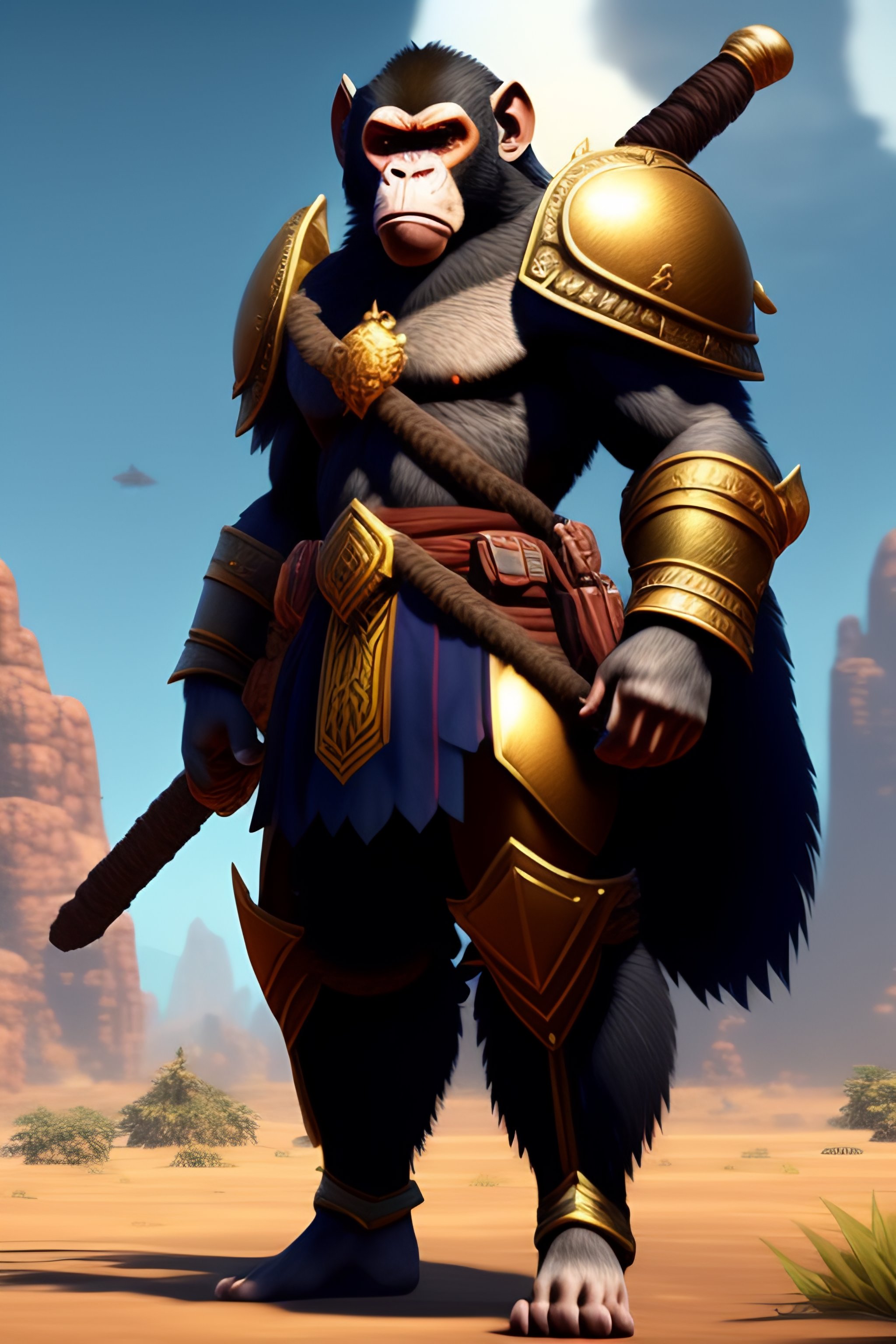 Lexica - Powerful Monkey Armored , Realistic , detailed, Rpg style ...