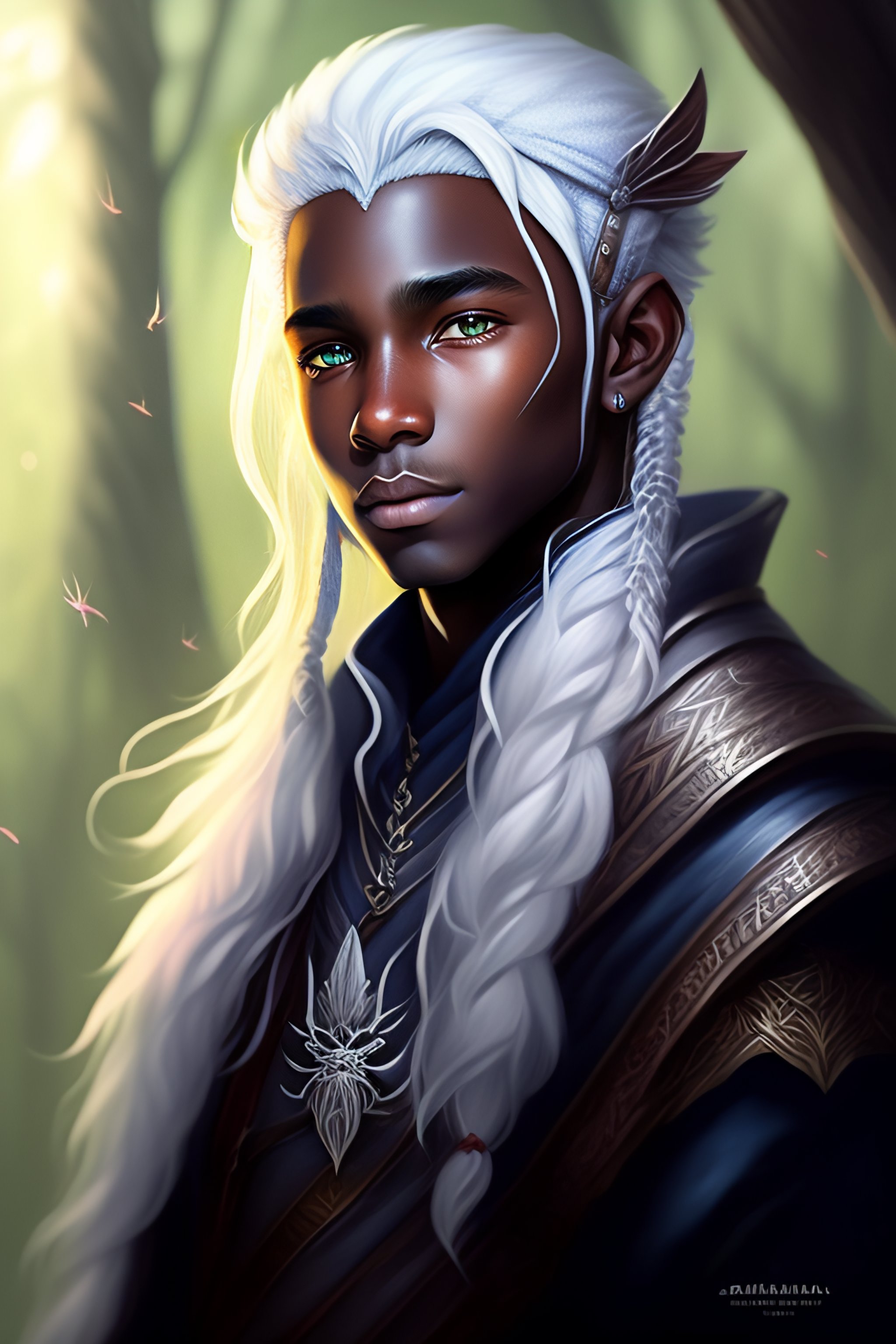 Lexica - Dnd character art, Young Drow druid boy, spider themed ...