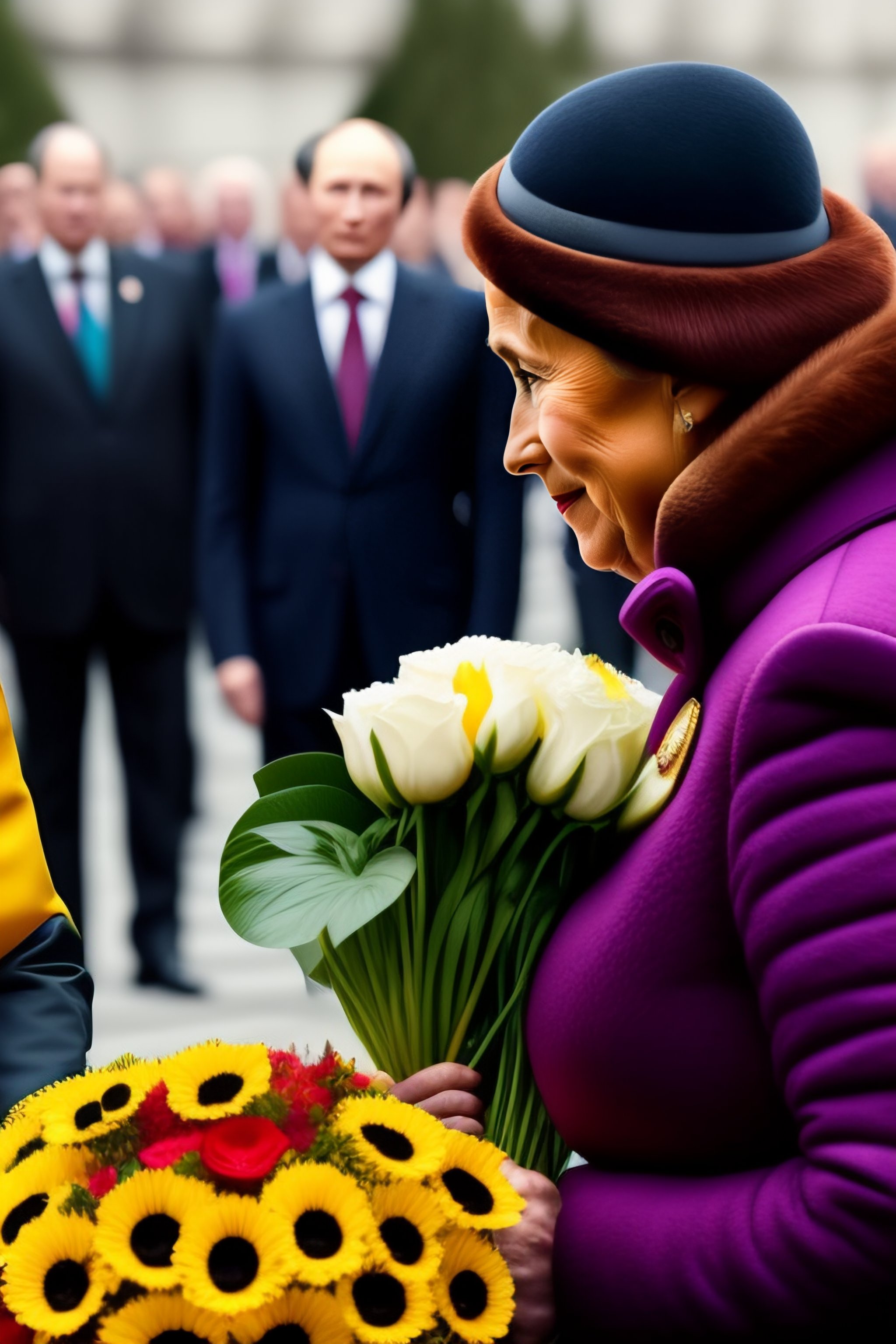 Lexica - Putin giving flowers to climate activists