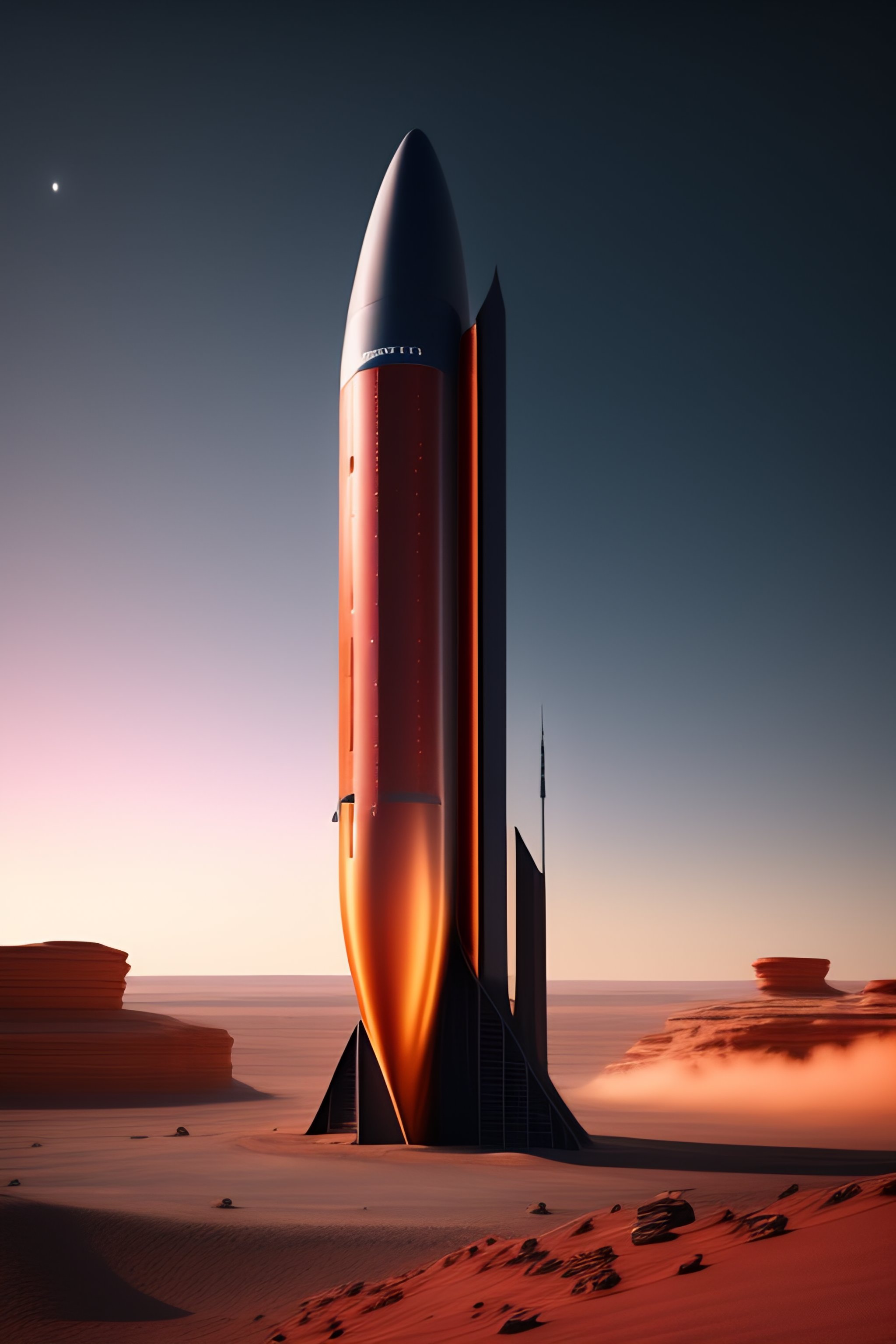 Lexica - Photograph of Spacex starship designed by DSpaceX landed on a ...