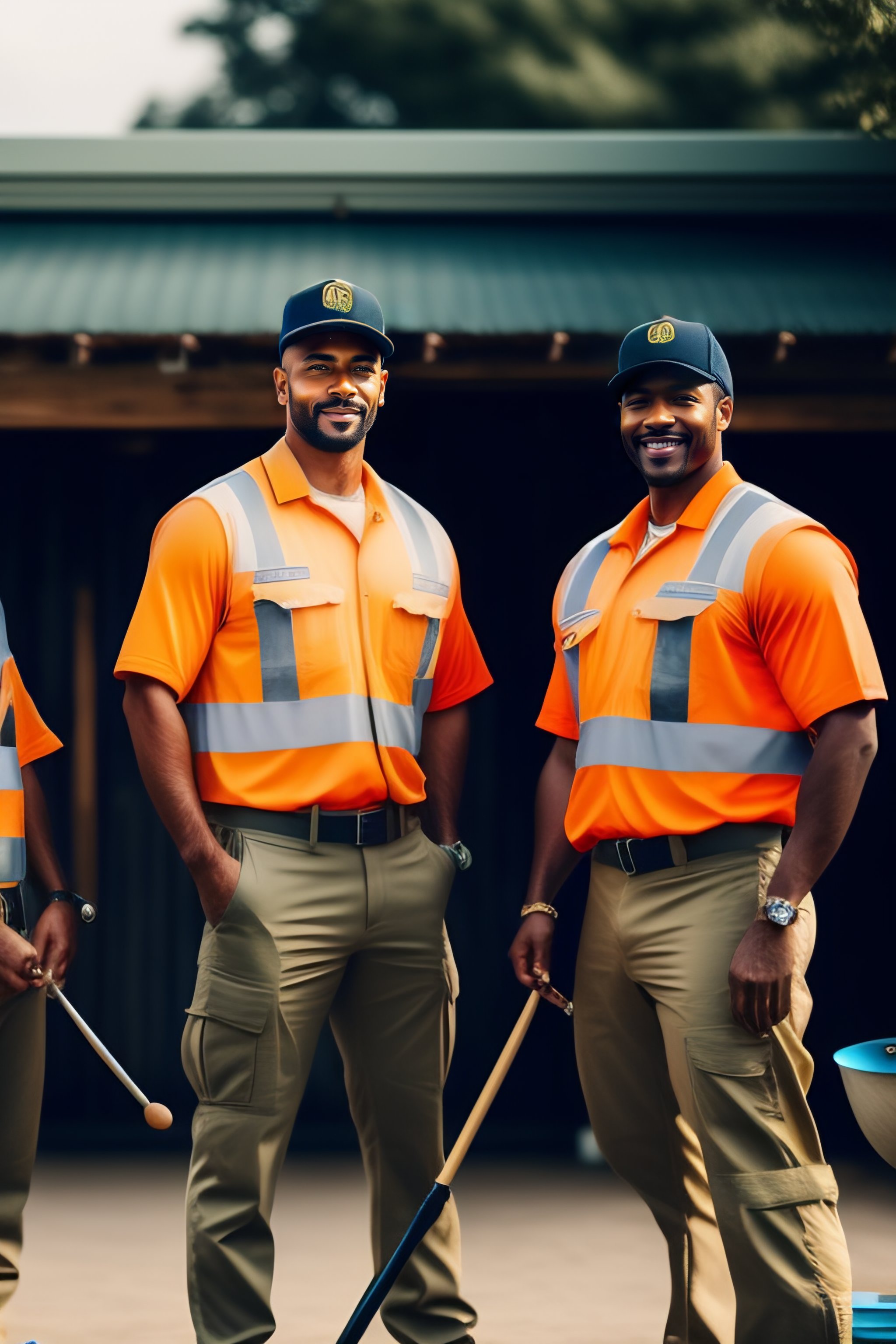 Lexica - A group of painters wearing uniform