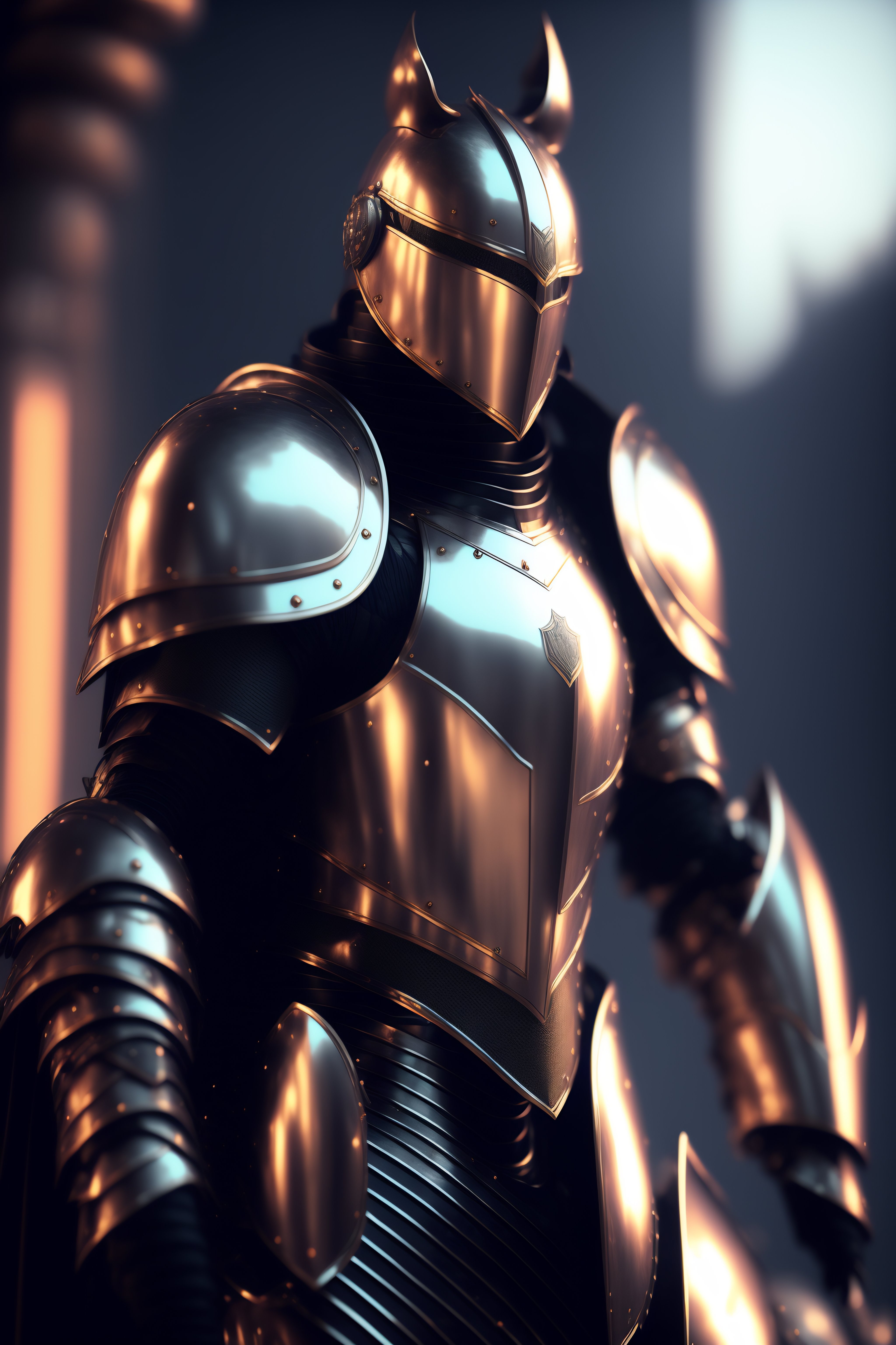 Lexica - A medieval Knight in futuristic armor, Unreal Engine, ray ...