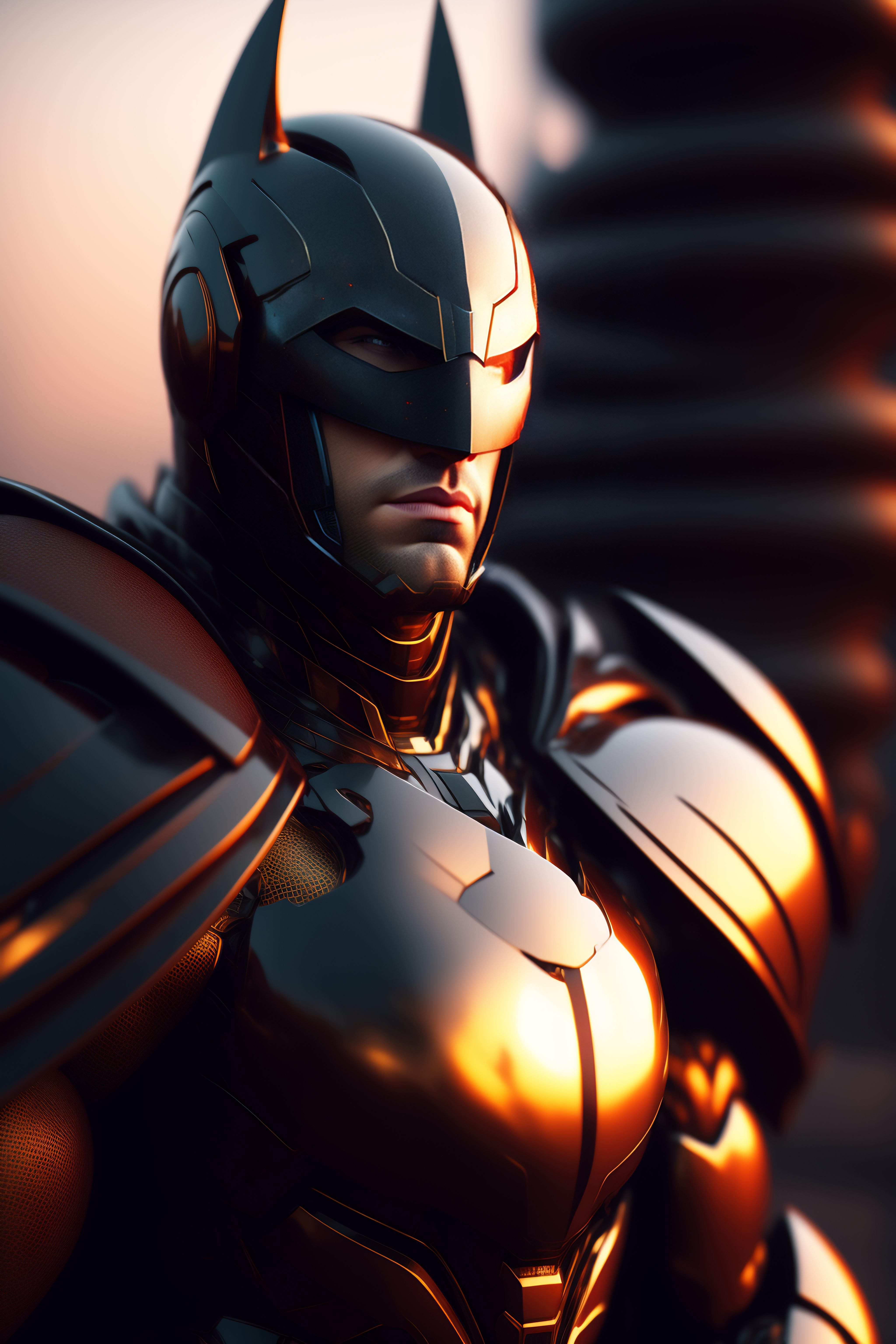 Lexica - Full body shot of Ben Affleck's Batman poses on top of the ...