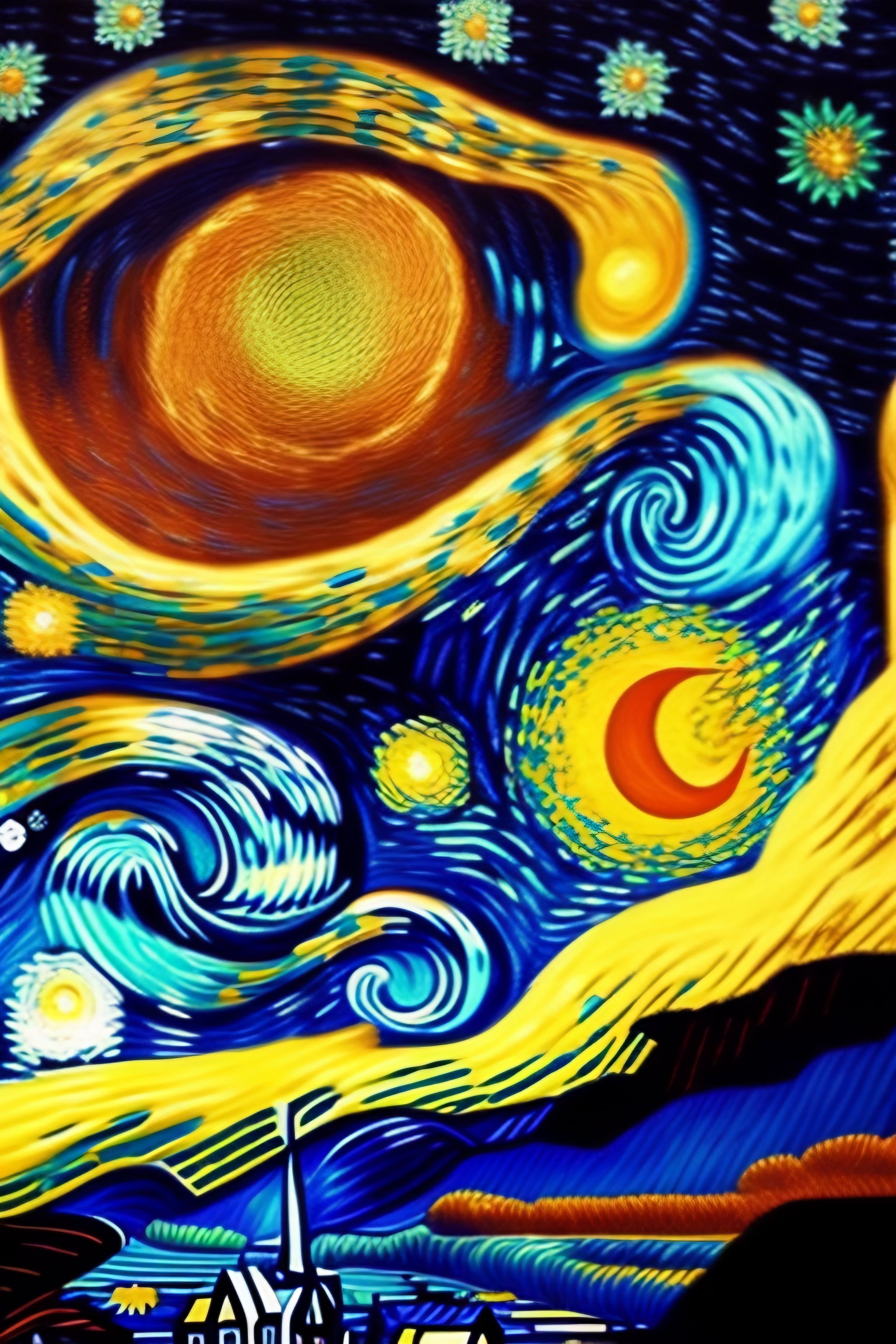 Lexica - The super nova in the style of The Starry Night Painting by ...