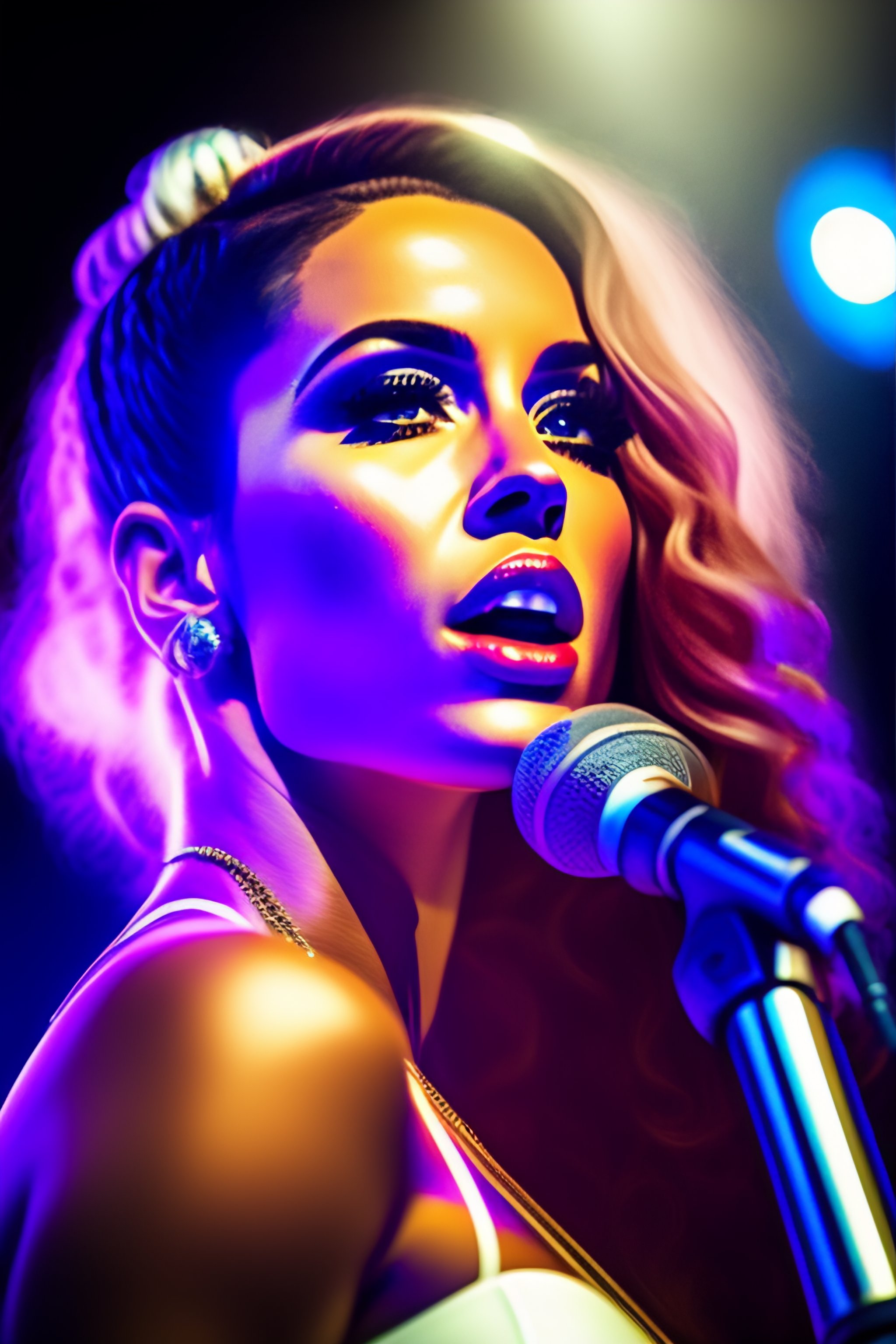 Lexica - Female white rapper performing on stage at a concert, a ...