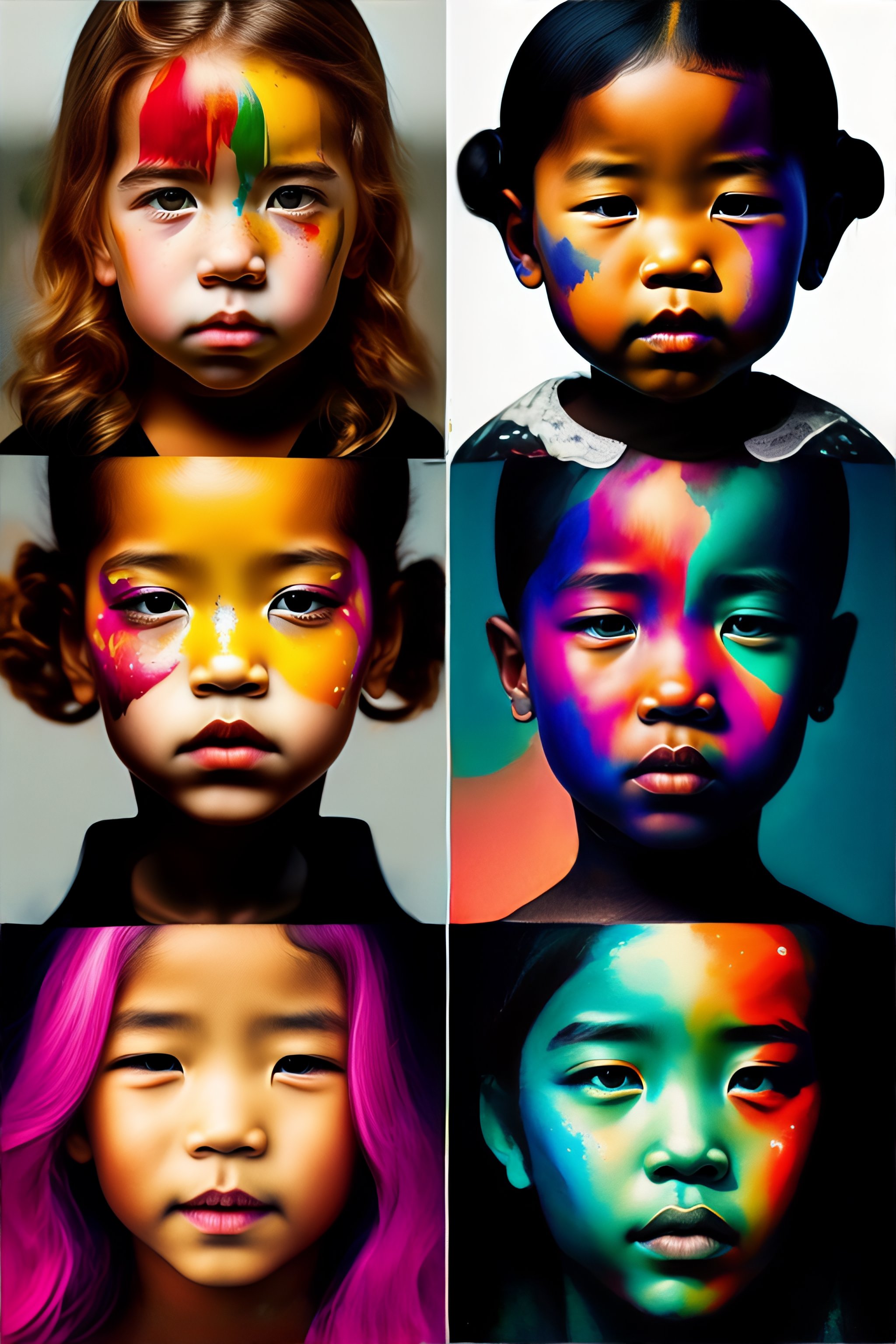 Lexica - Many painted faces