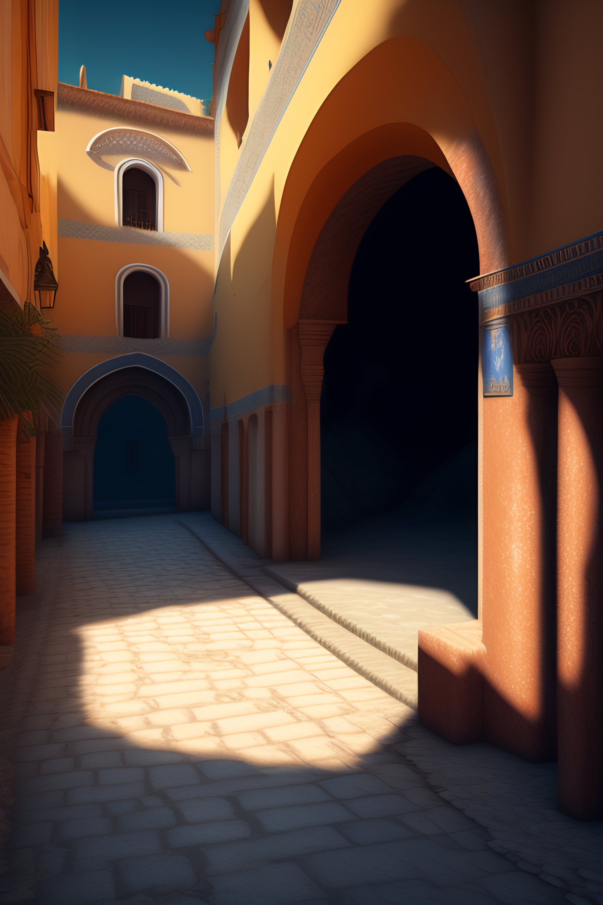 Lexica - Realistic 3d render of street in casbah,algeria,unreal engine ...
