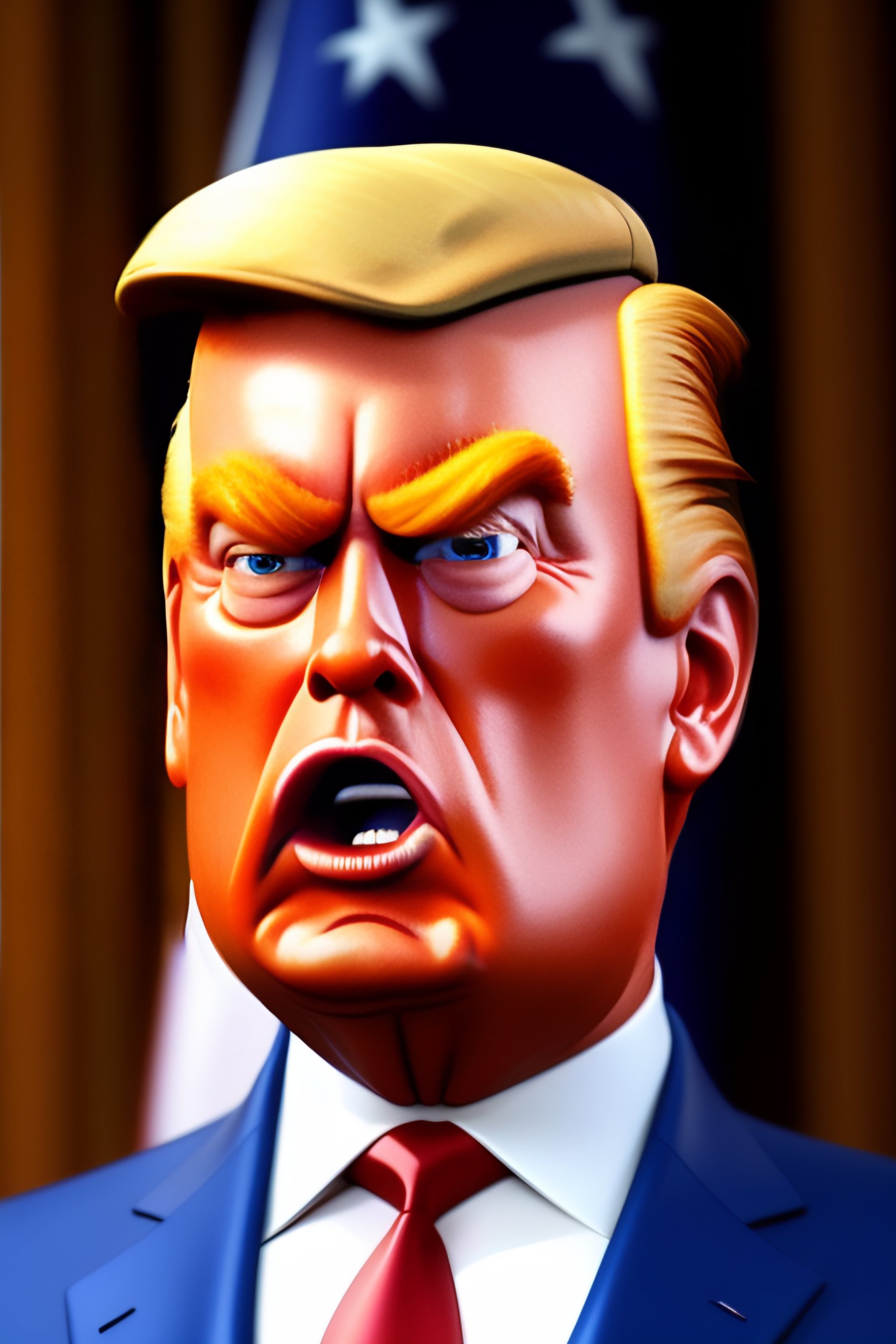 Lexica - Donald trump cartoon, Pixar style animation, mutated face ...