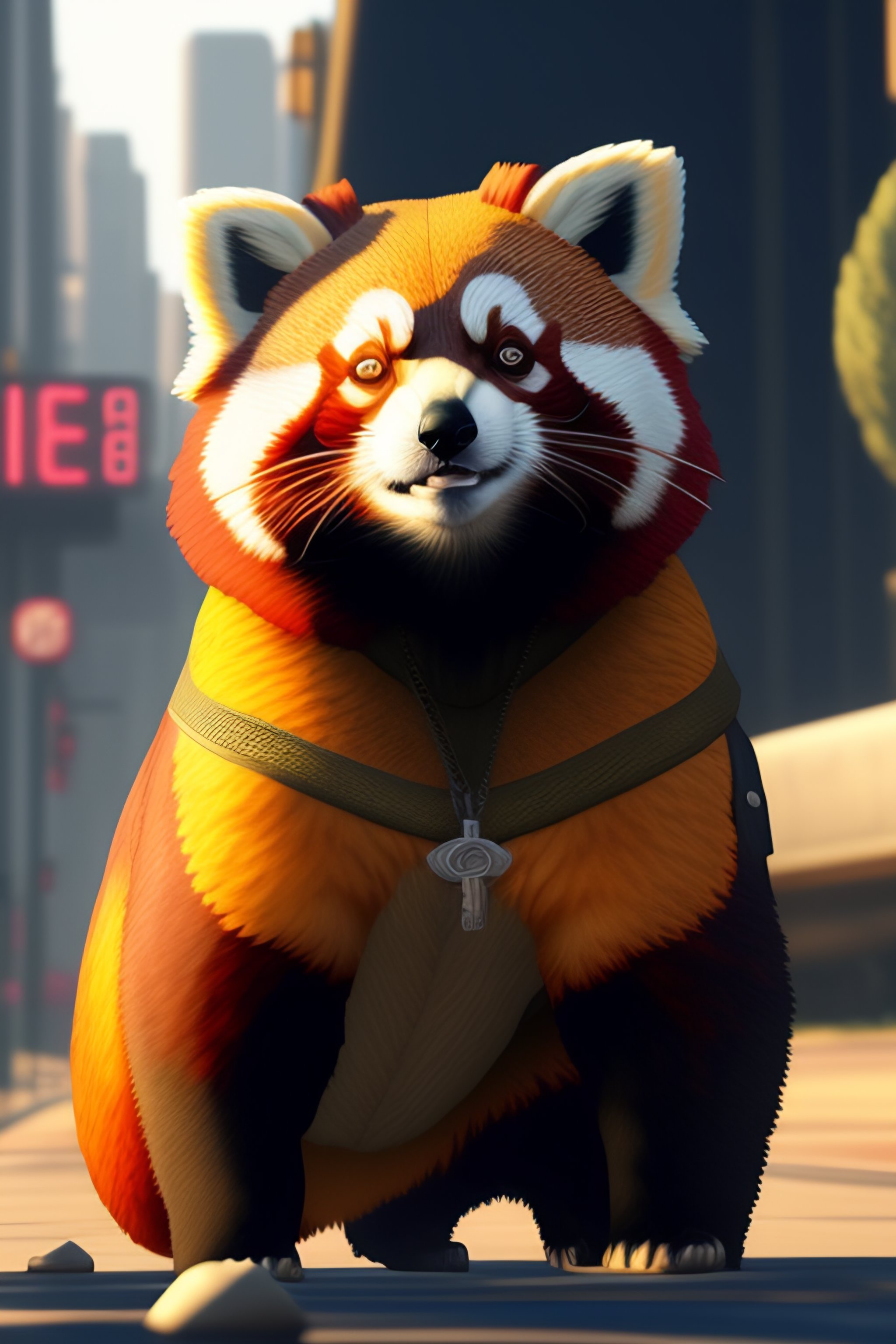 Lexica - Red panda playing gta 5