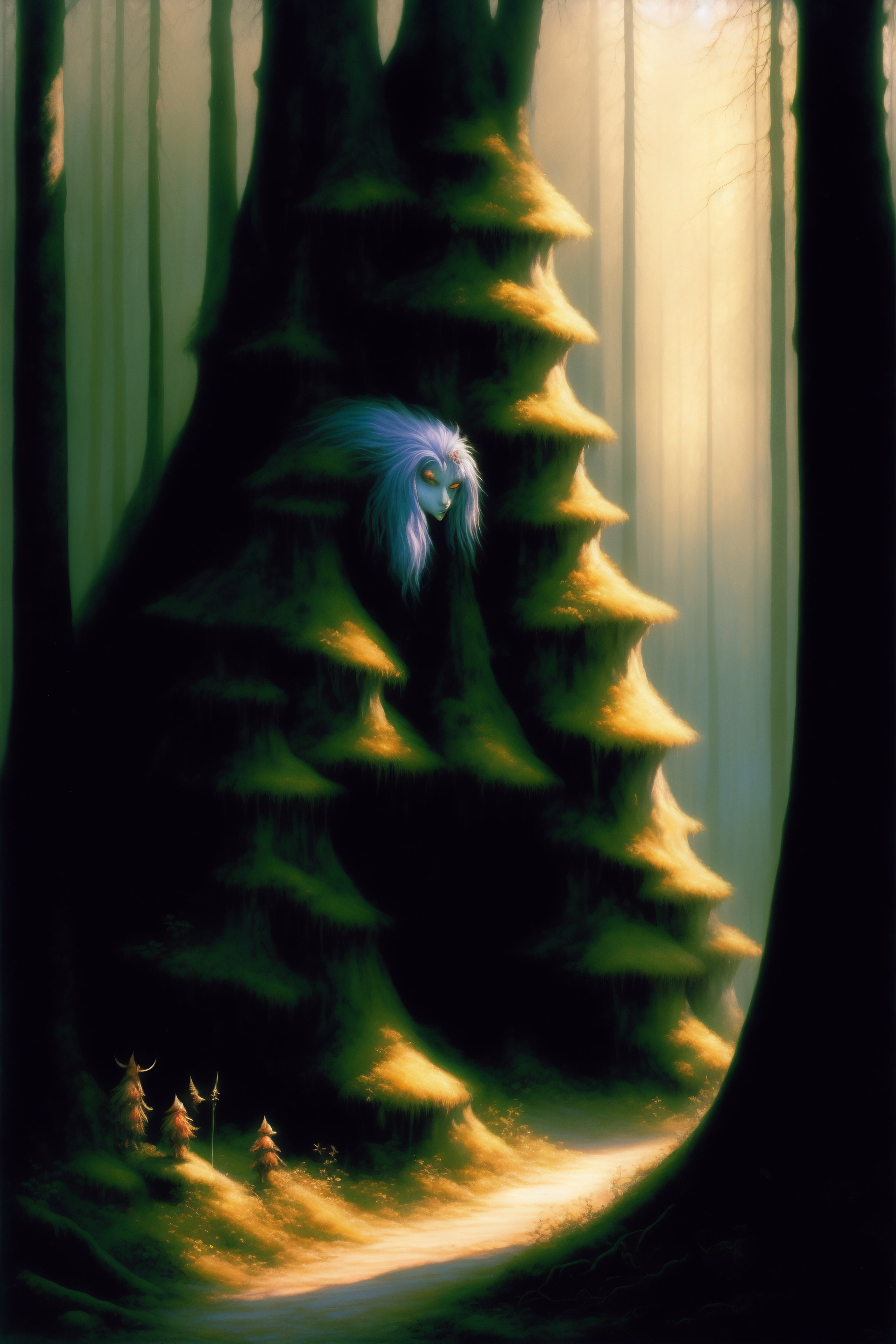 Lexica - Style of Brian Froud, trolls, painting, landscape, creepy ...