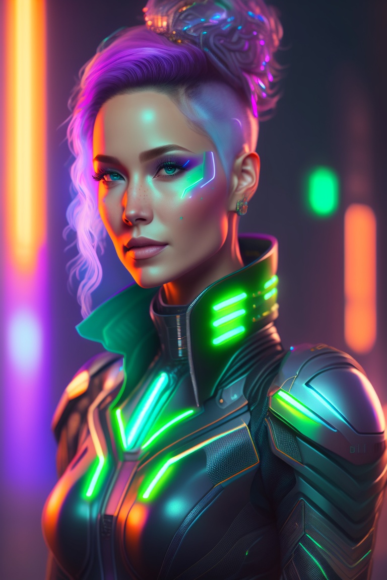 Lexica - Jennifer Lawrence as scifi character with black cyberpunk ...