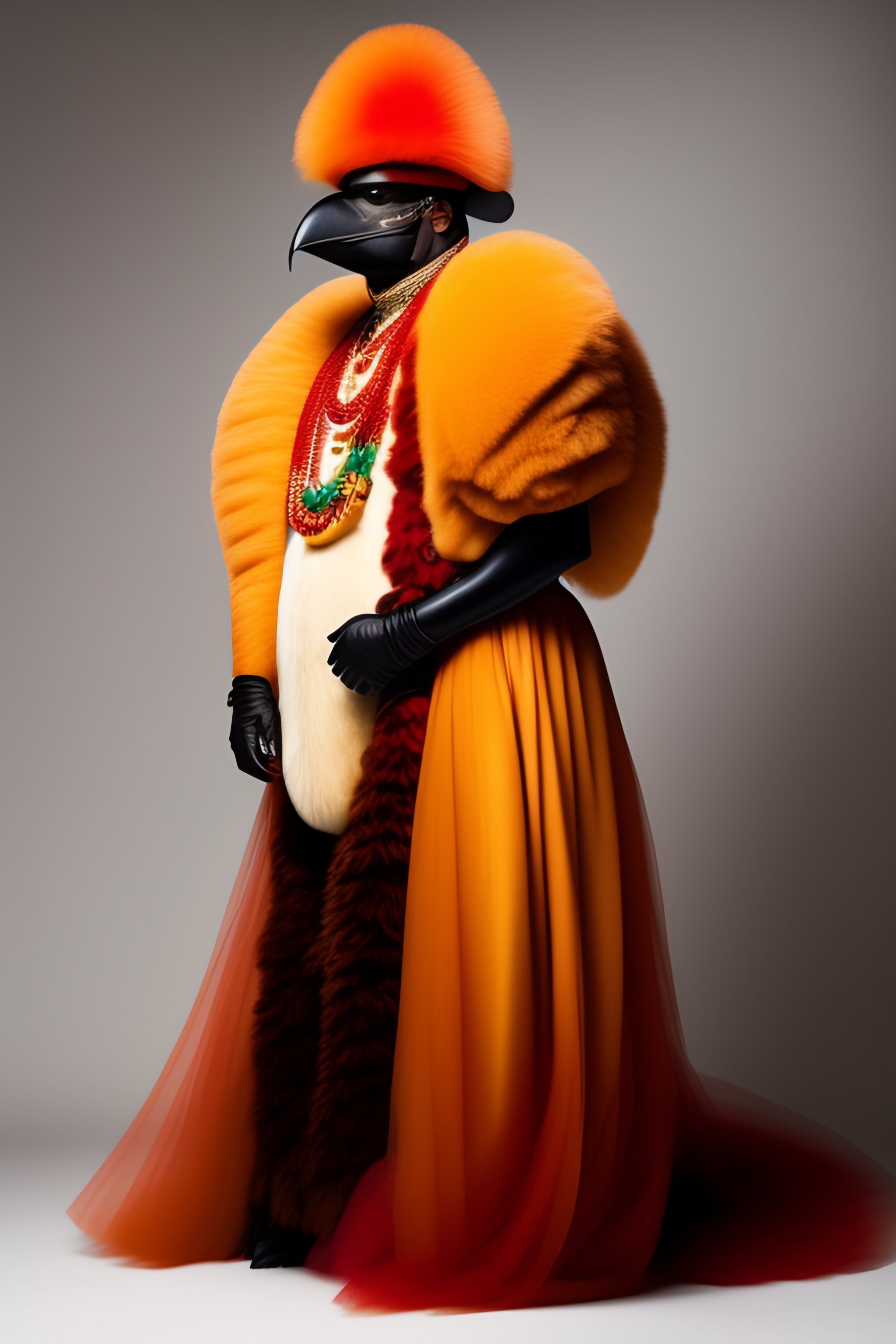 Lexica - A human-sized bird dressed like Flava Flave, full body picture