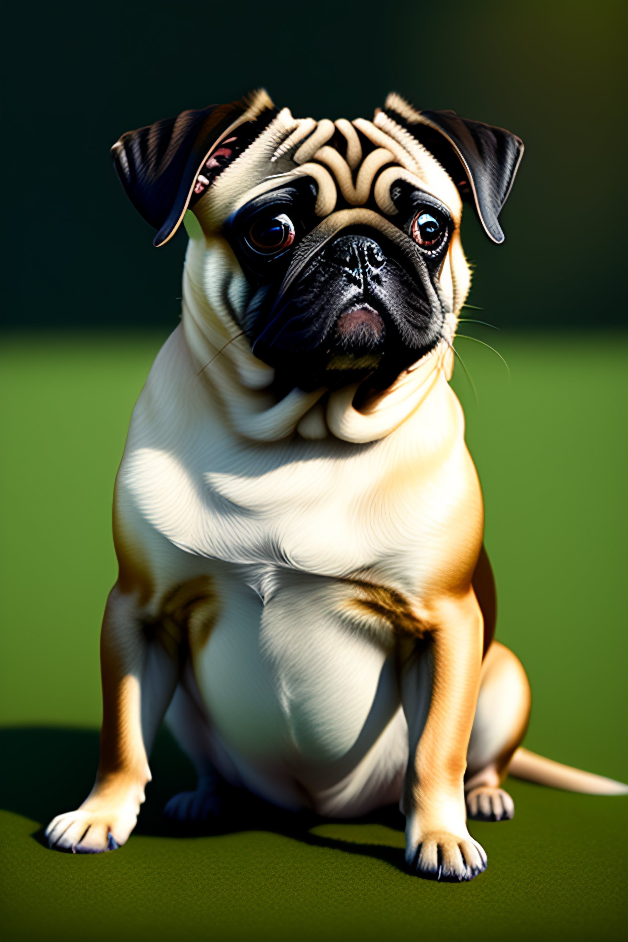 Lexica - Real pug, human body, suit