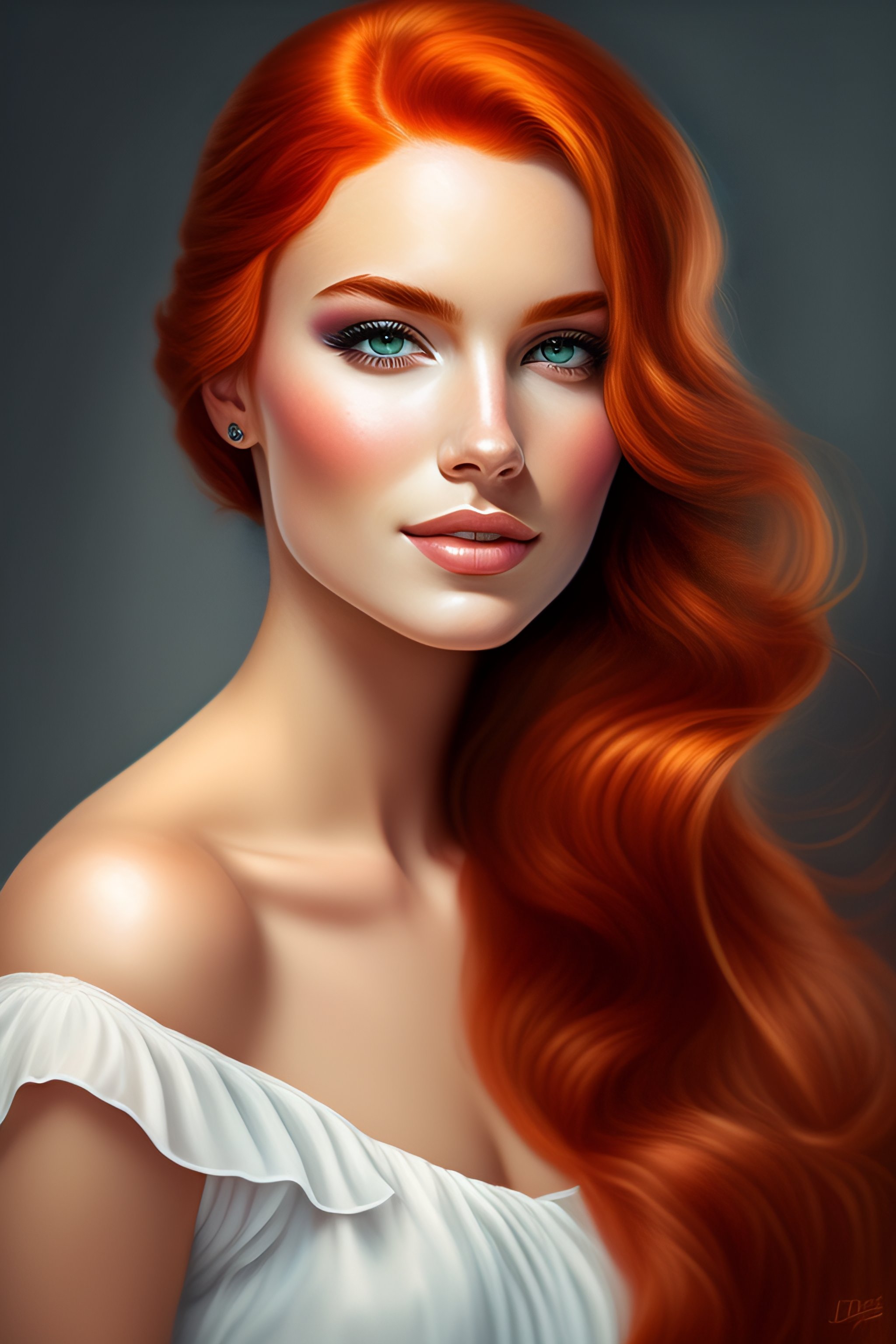 Lexica - Portrait draw beautiful girl redhead