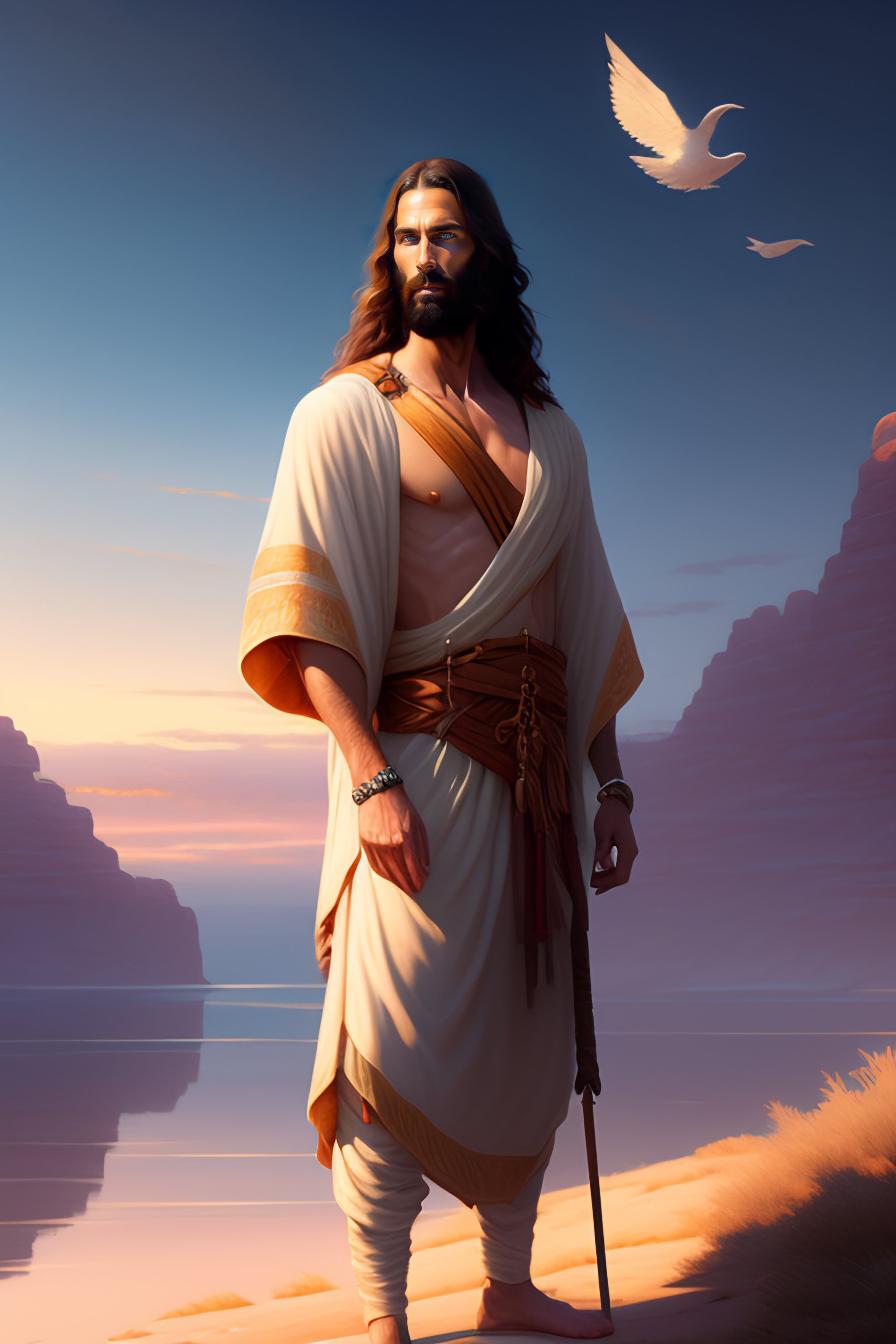 Lexica - Highly detailed full body of Jesus Christ, stephen bliss ...