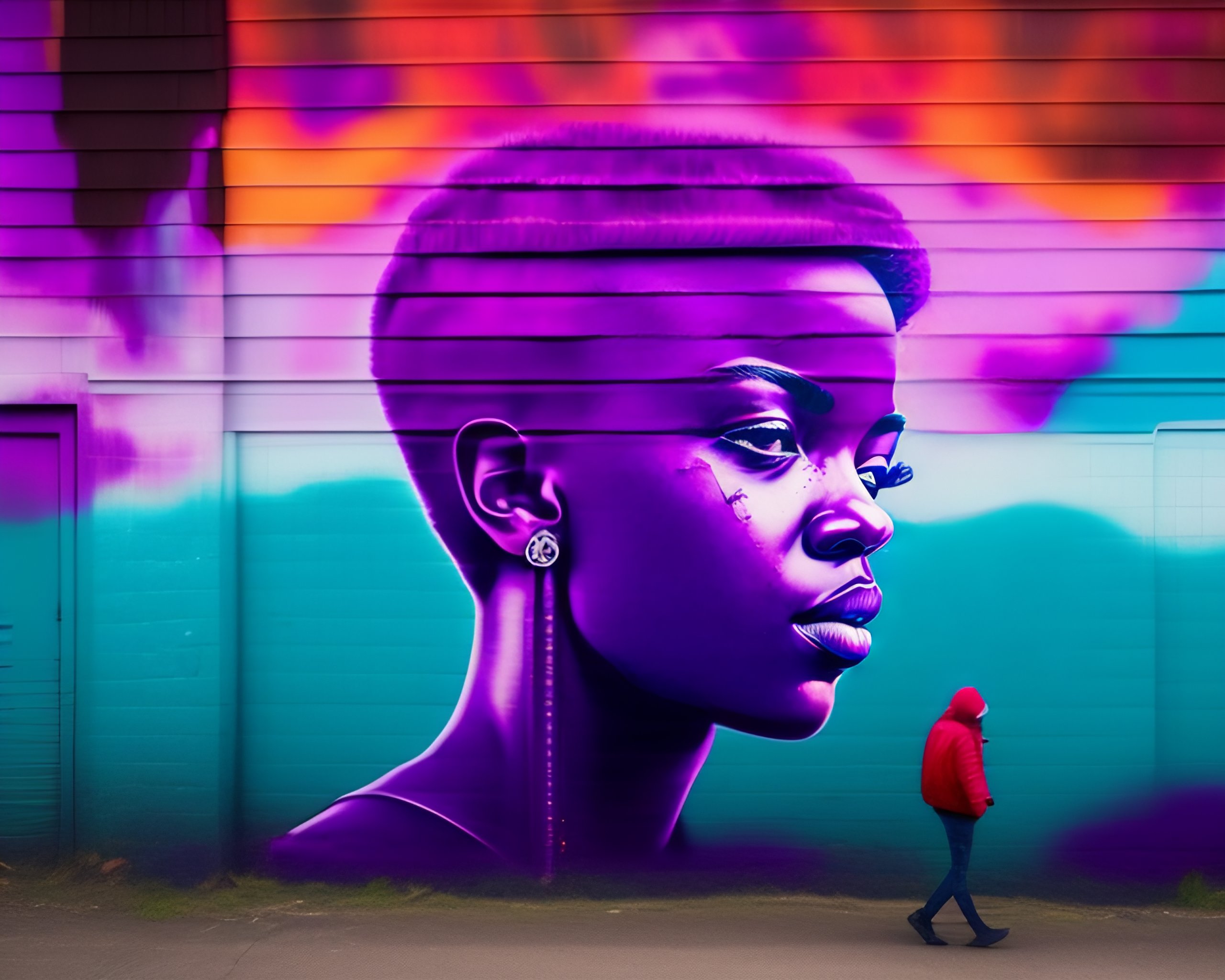 Lexica - Red cabbage, human head, street, graffiti,