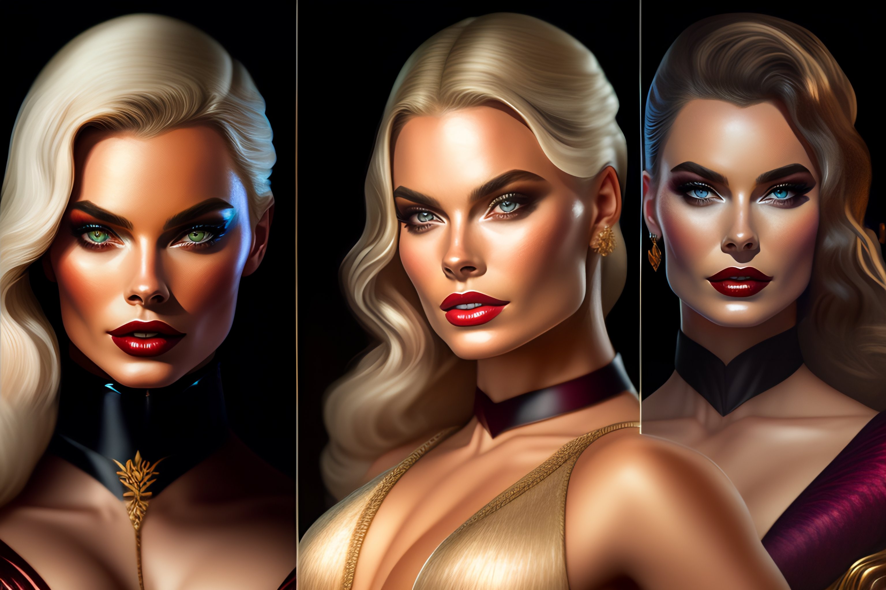 Lexica - Three quarters portrait of a beautiful female vampire warrior ...