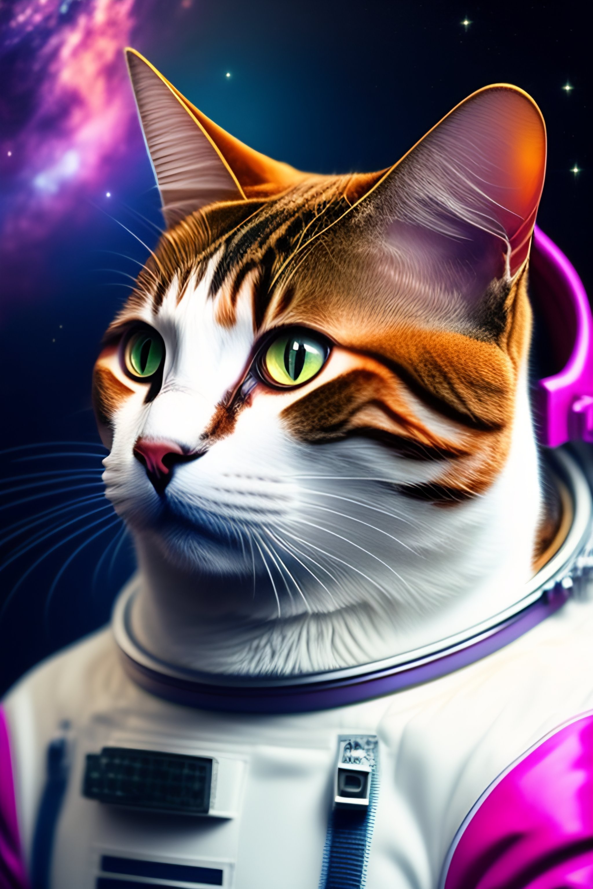 Lexica - A cat going to space, wearing astronaut suit , pink in color ...