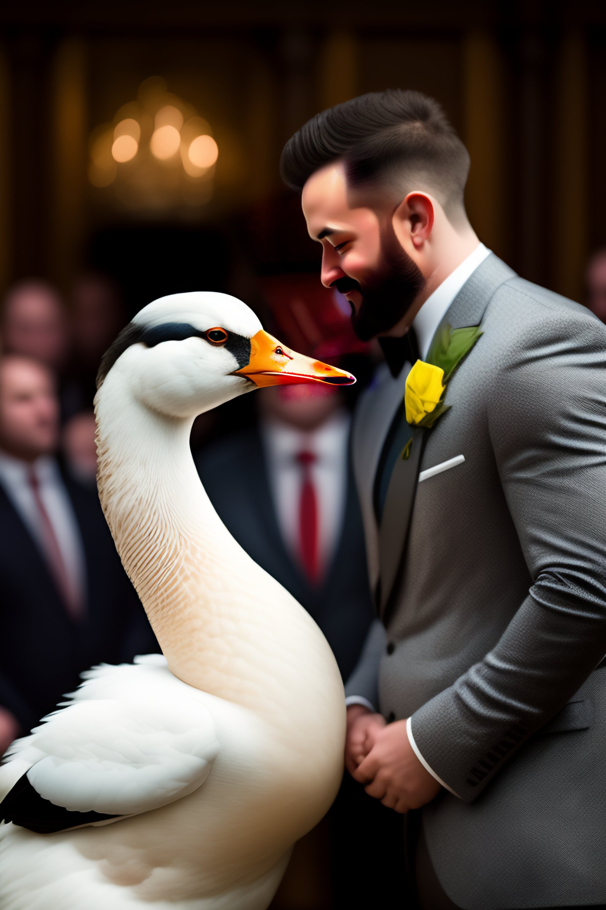 Lexica - A man marrying a anthropomorphic goose