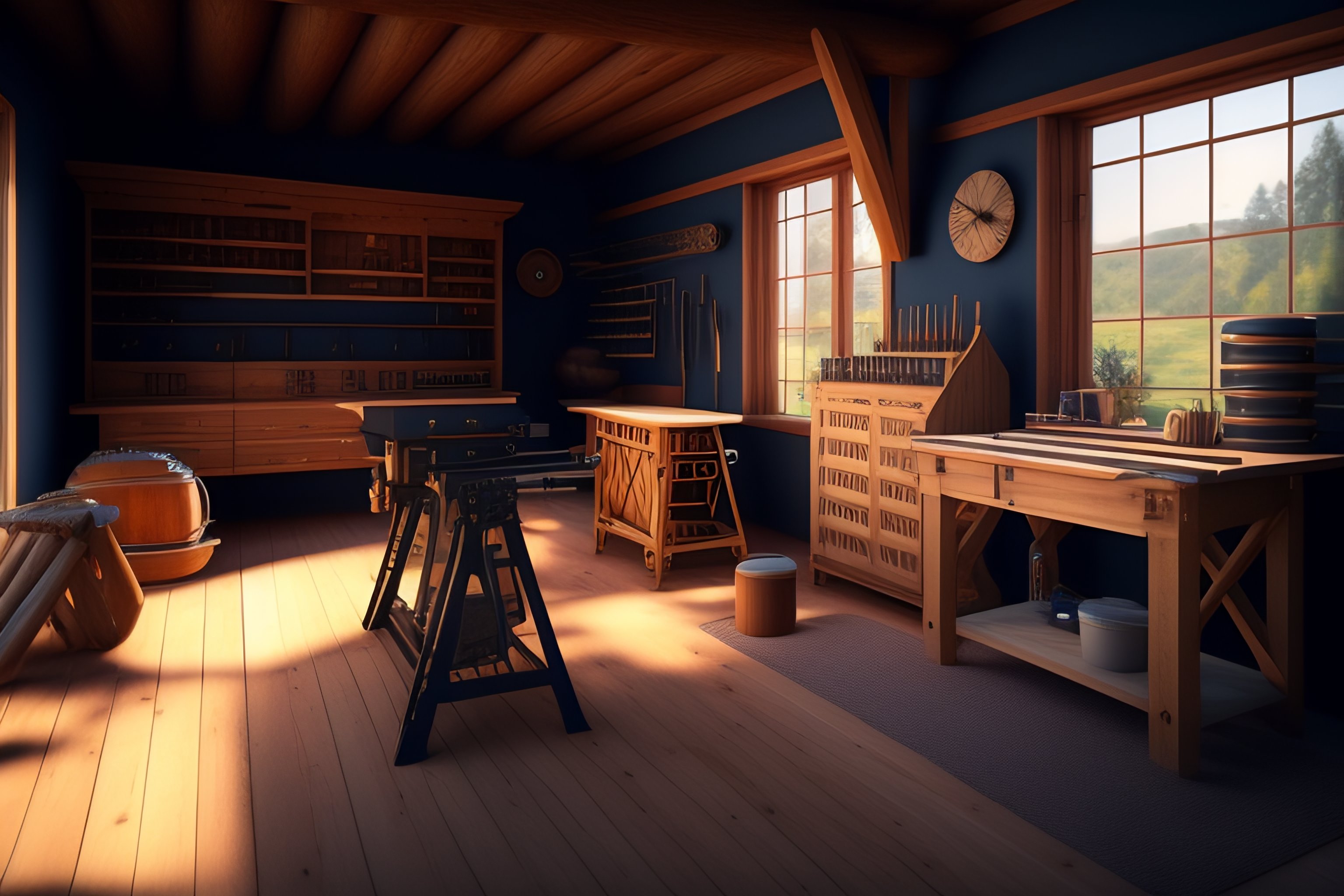 Lexica - A wood workers workshop with a lot of tools, hdri, 8k high quality