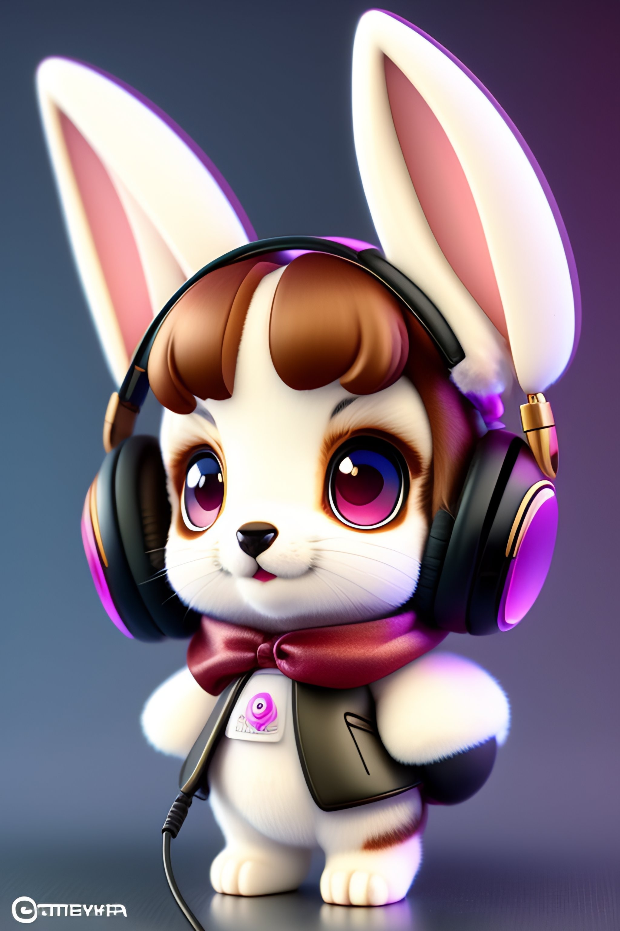 Lexica - Cute and adorable cartoon female rabbit in headphones an anime ...