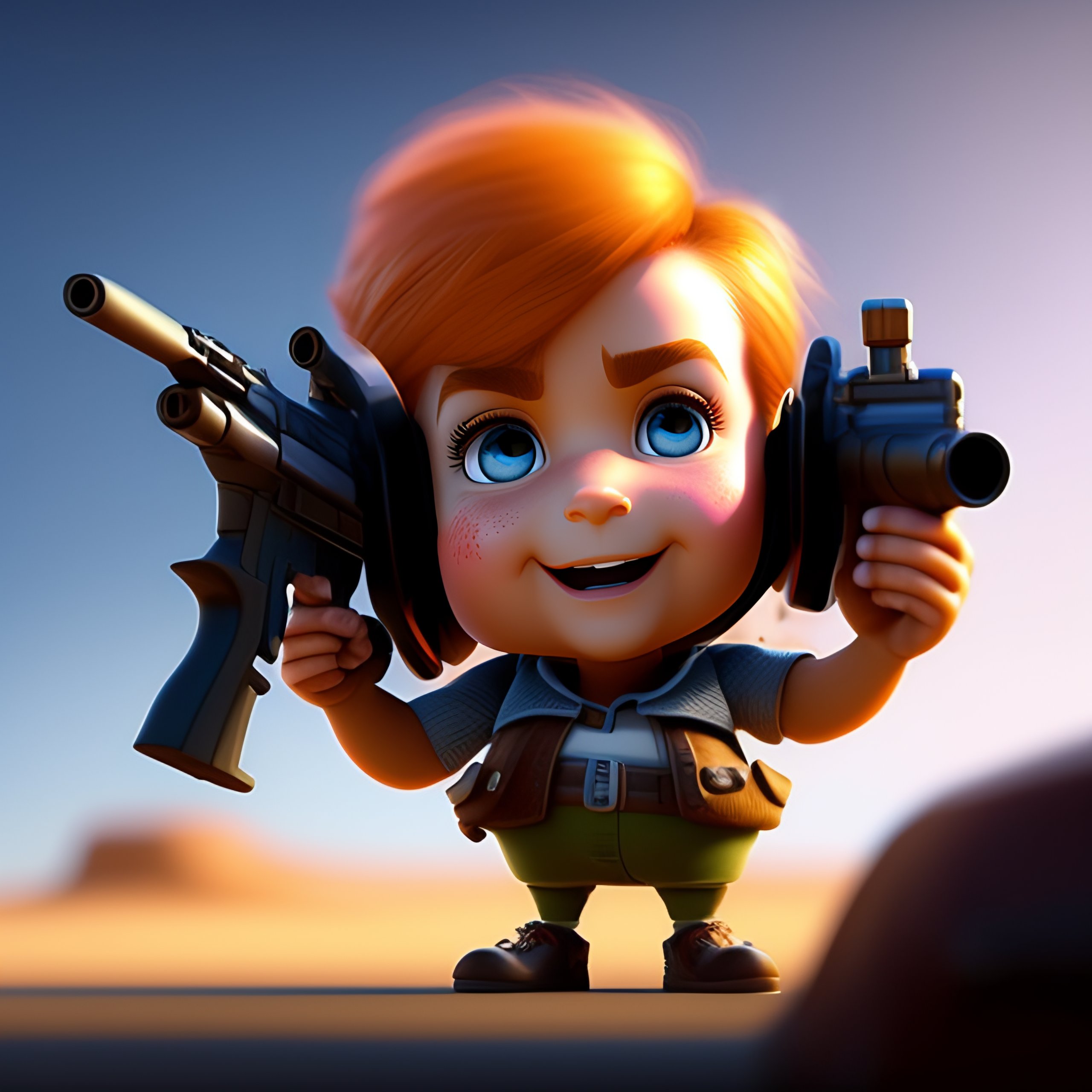Lexica - Pixar character points a gun at you