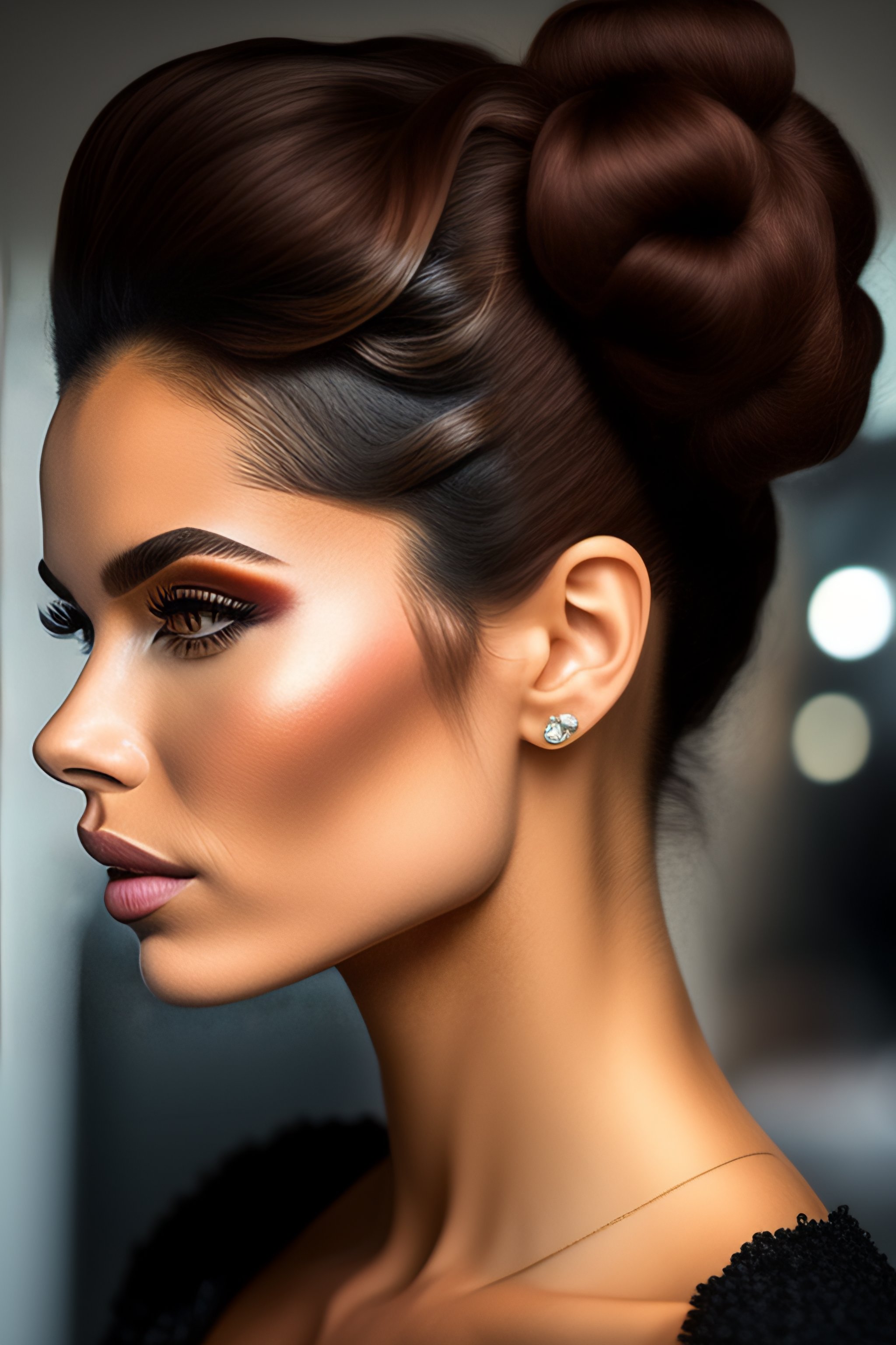 Lexica - Brune chignon et machine a coudre