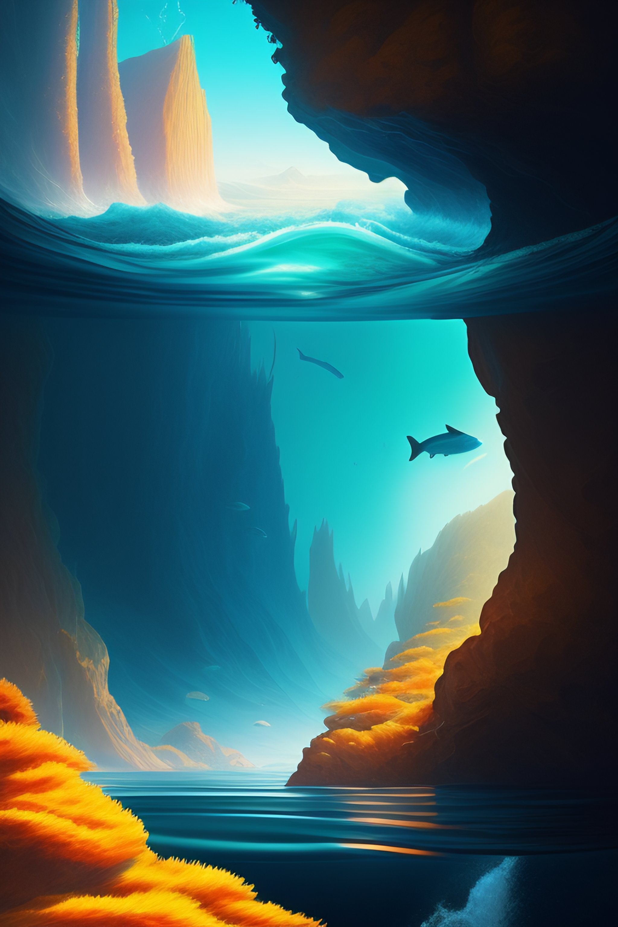 Lexica - Deep sea concept for a underwater cliffs of brown.