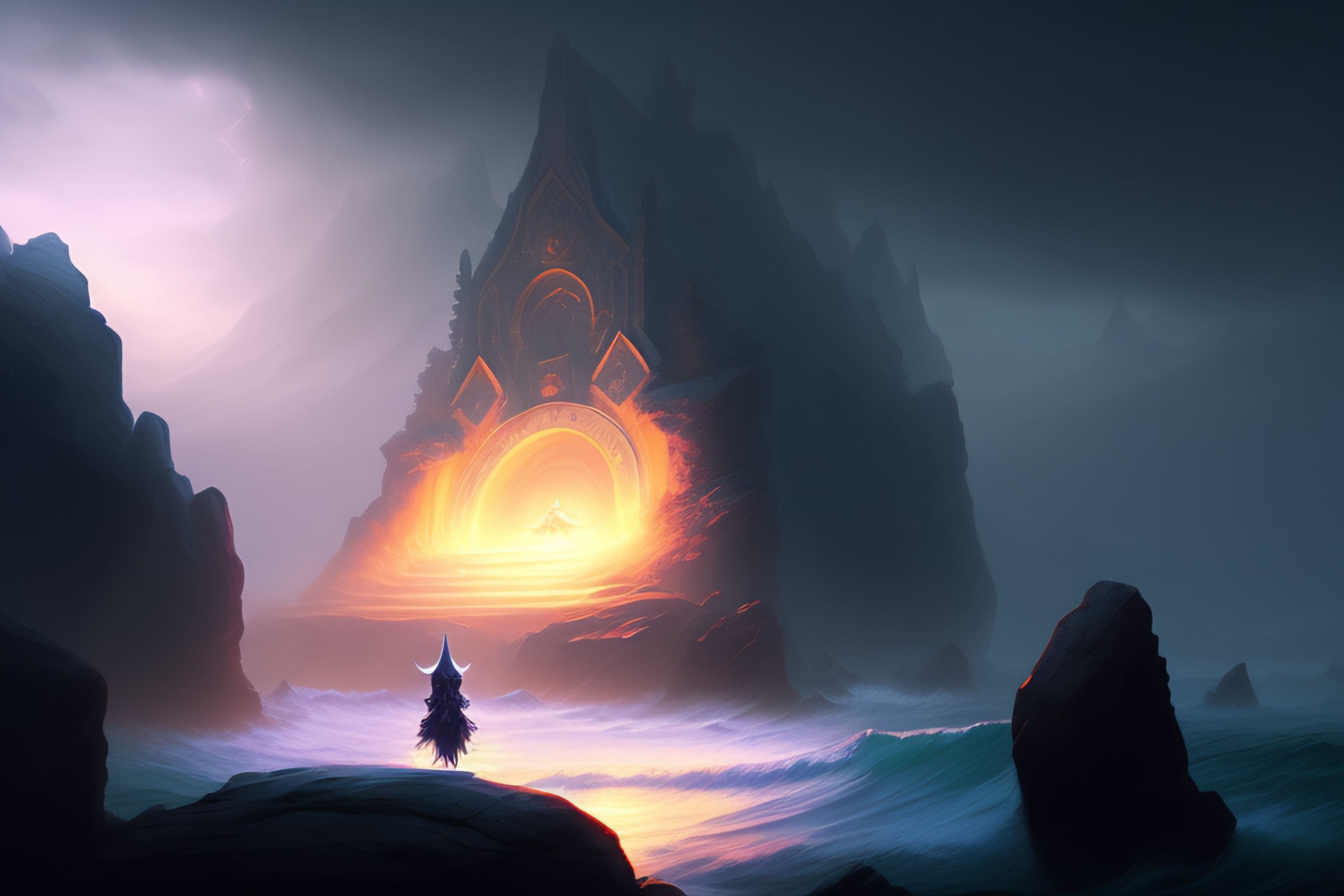 Lexica - Establishing shot of an epic demonic summoning ritual ...