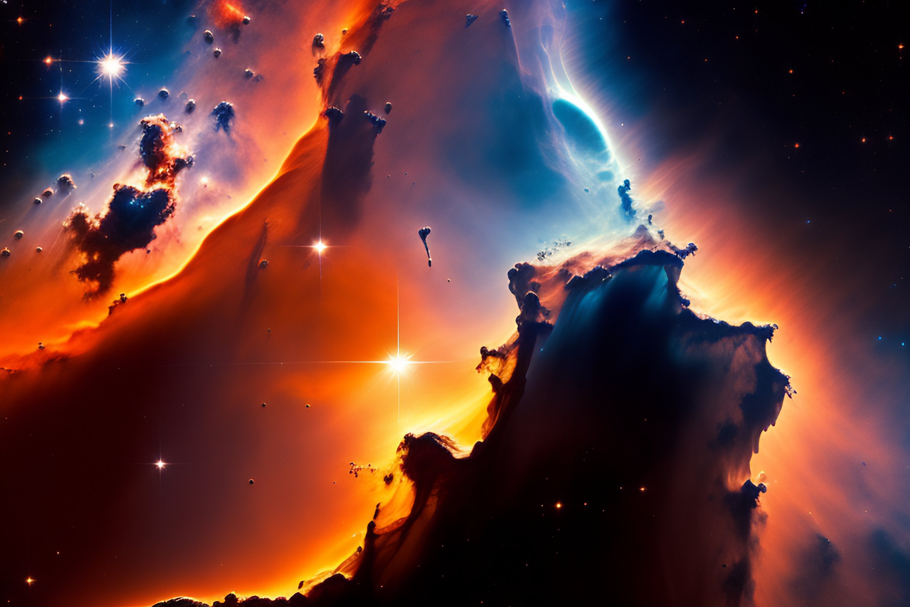 Lexica - Hubble stars , pillars of creation , space ship floating in ...