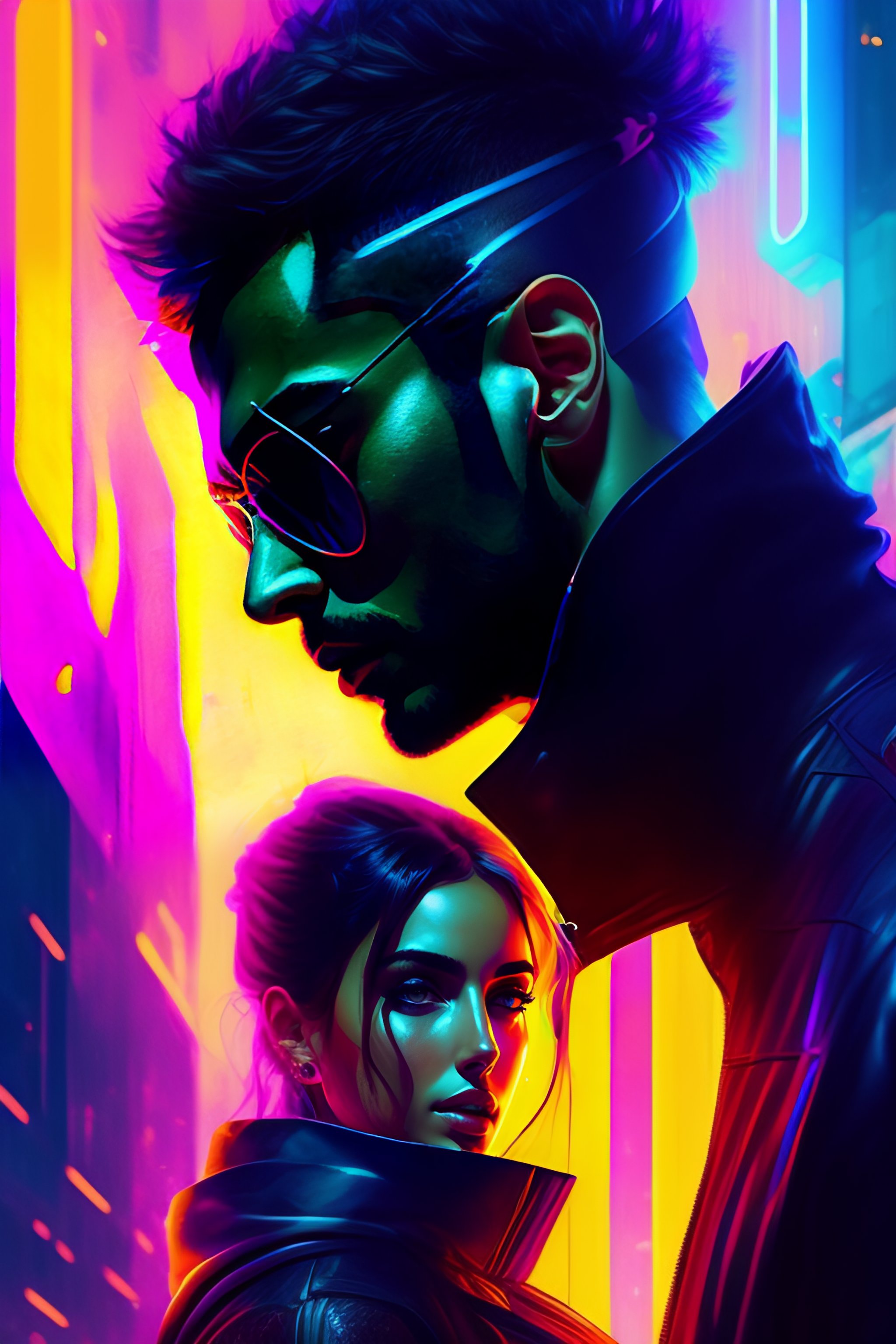 Lexica - Theo james and ana de armas, cyberpunk futuristic neon. by ...