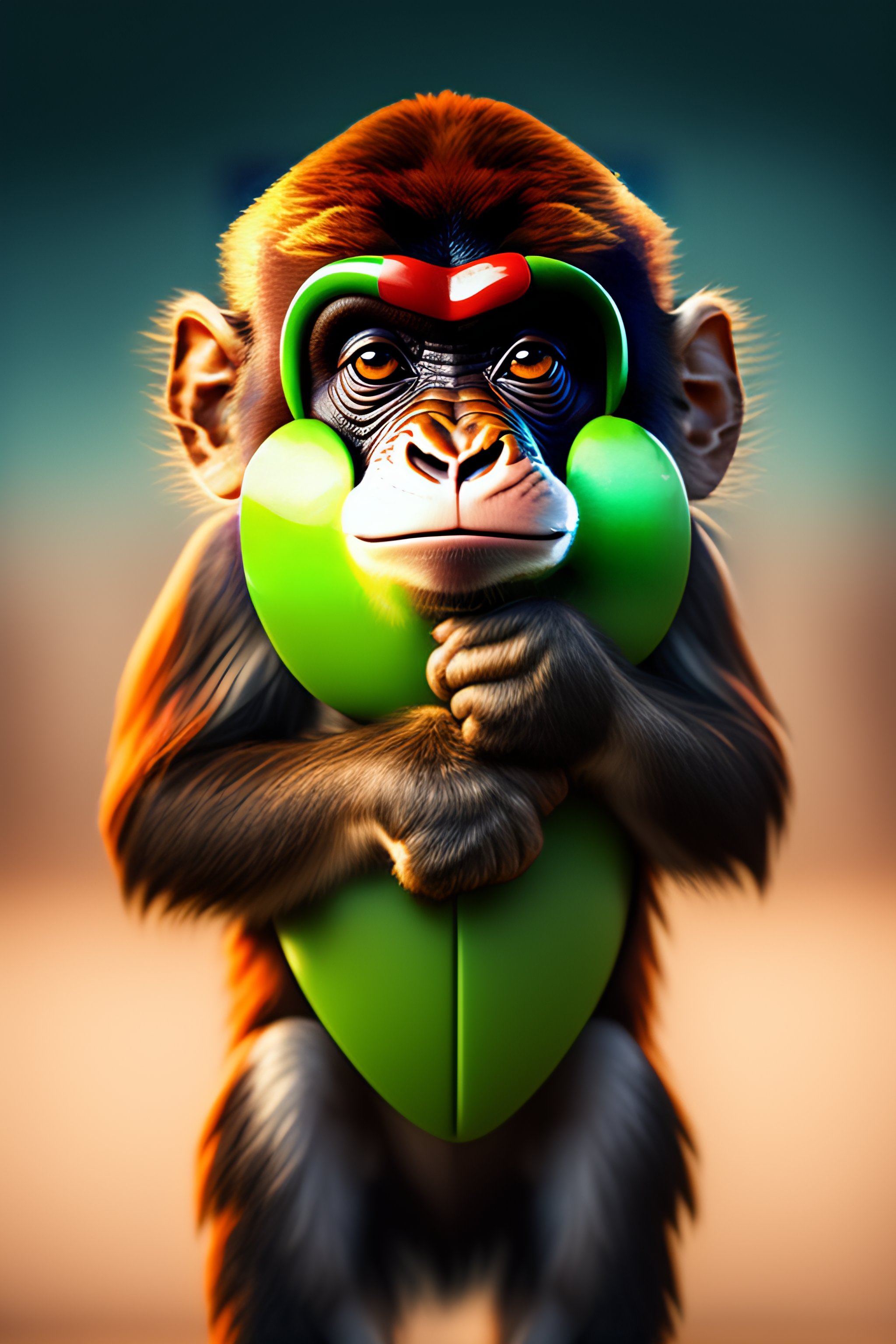 Lexica - A comic-book style monkey covering his mouth with his hands