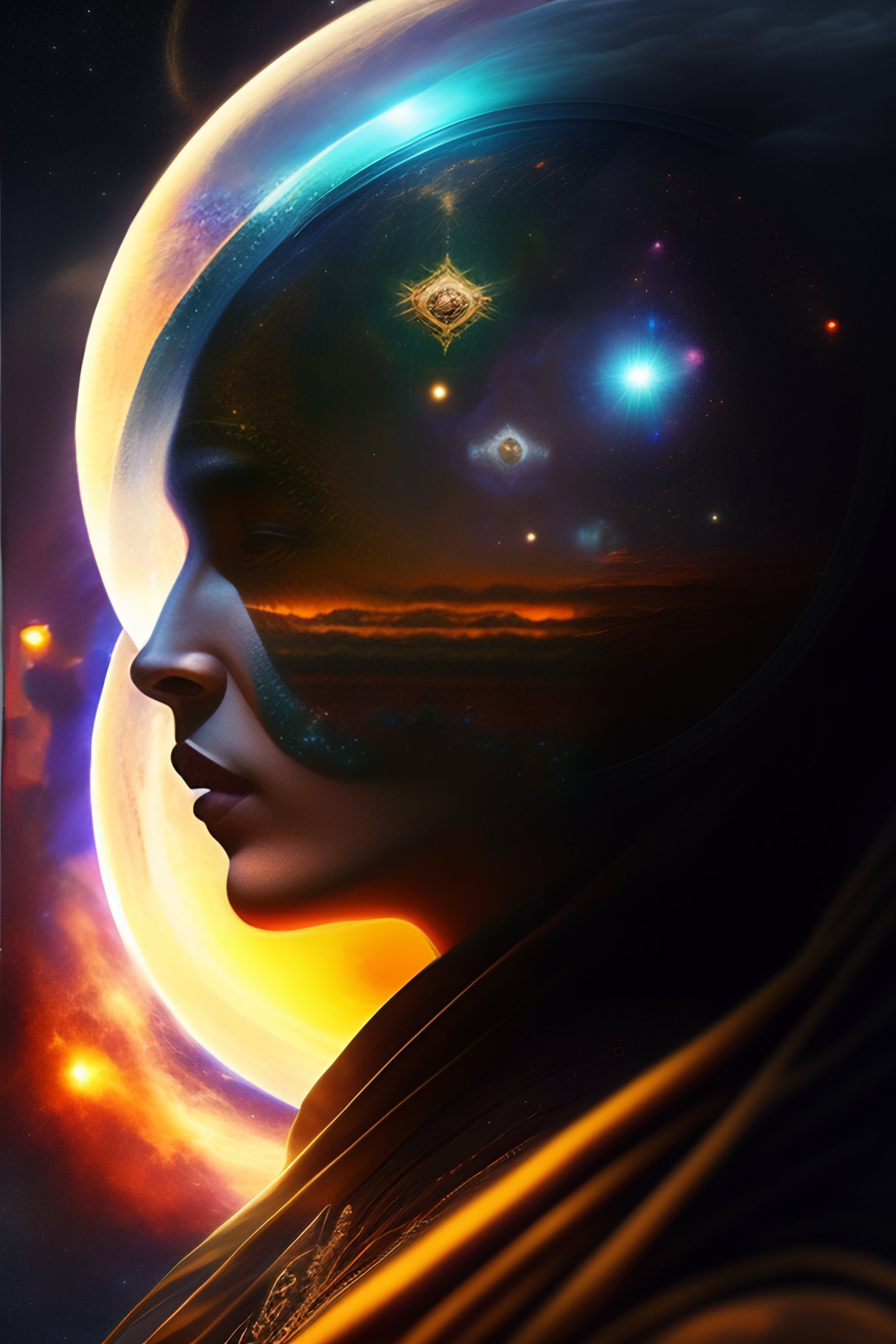 Lexica - Ancient alien, face, deep space, dark, spaceship, futuristic ...