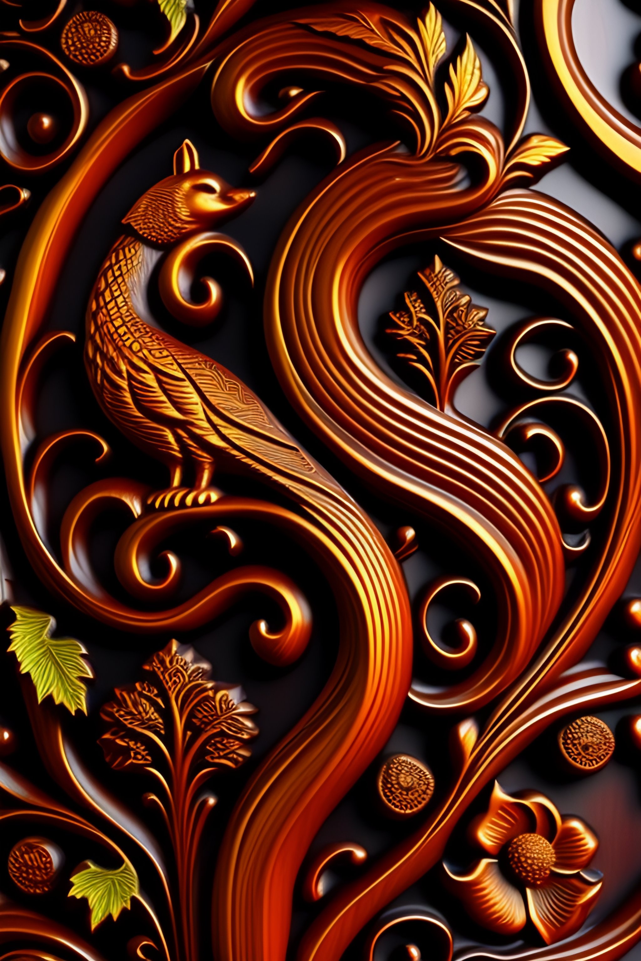 Lexica - Grape vines climbing, infinite detail, wood carving with ...