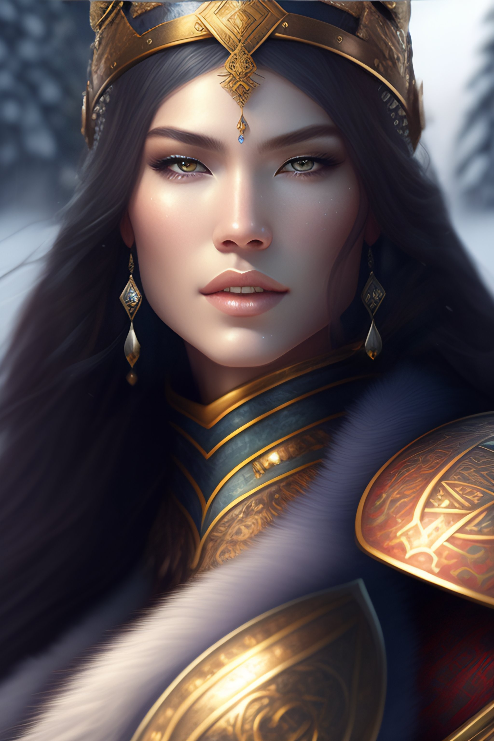 Lexica - Azure viking warrior, regal, elegant, winter, snow, beautiful ...